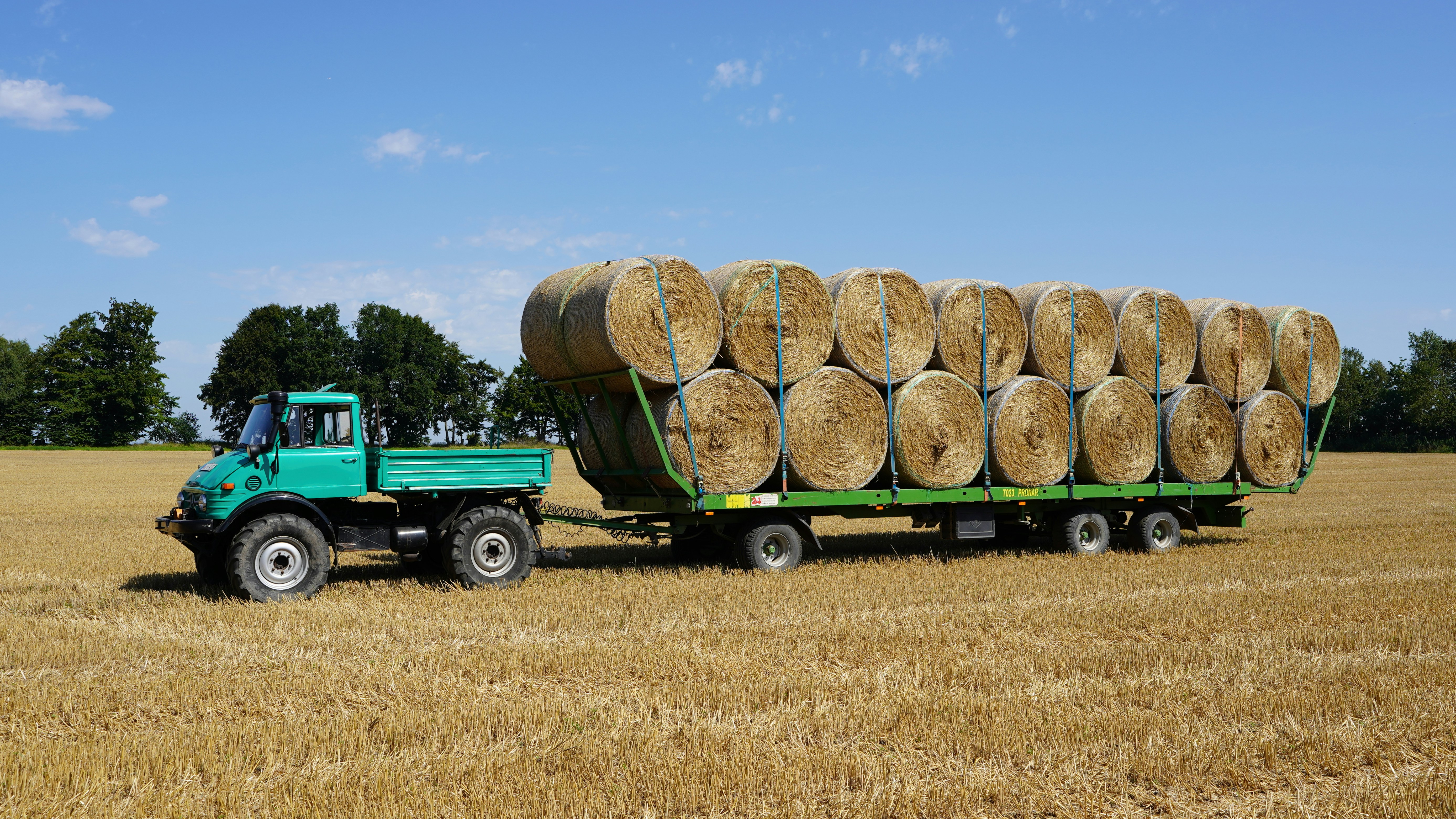 Green Hauler: Hay Bales Bound for the Long Cut