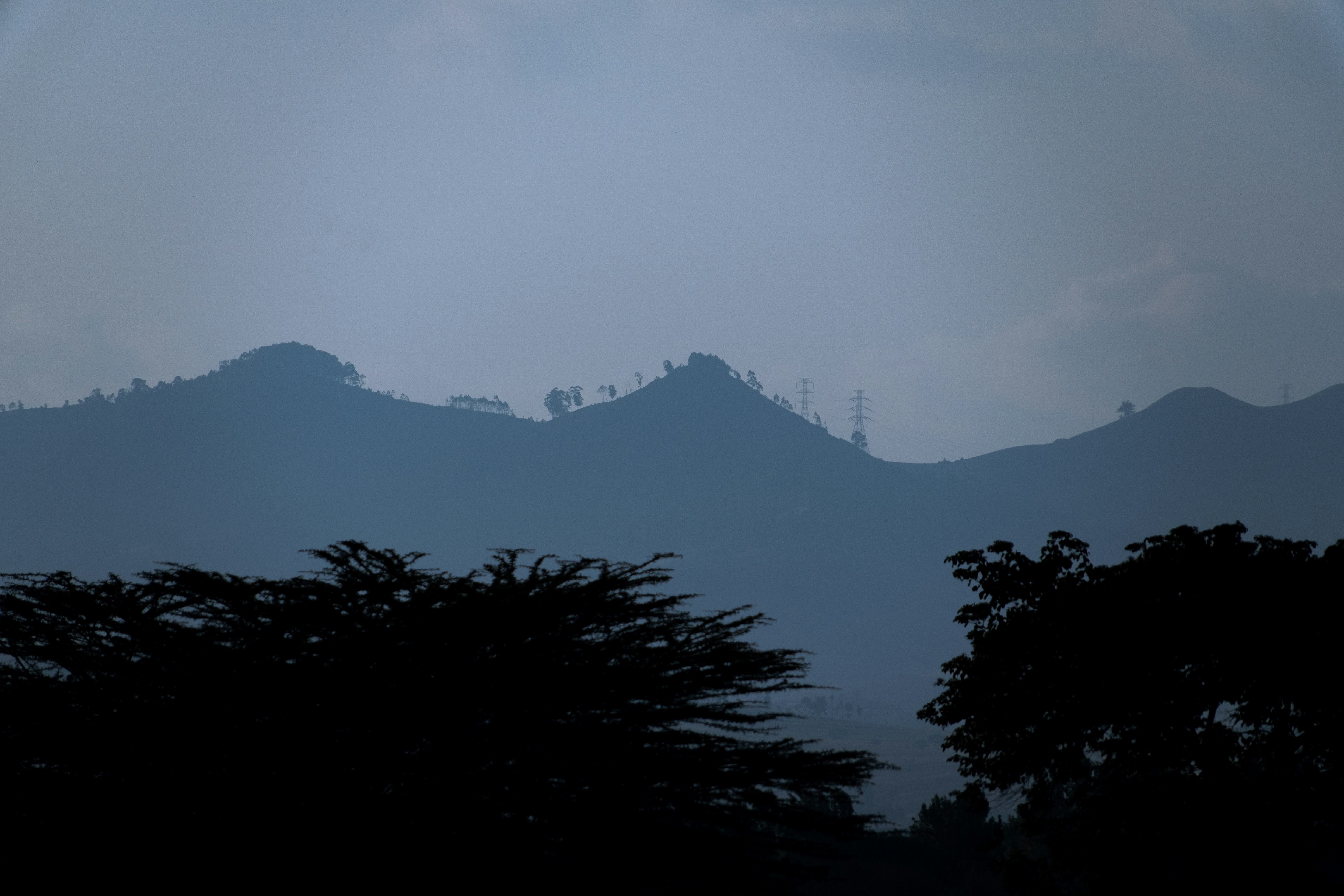 Blue Ridge Silhouette Beneath a Quiet Sky
