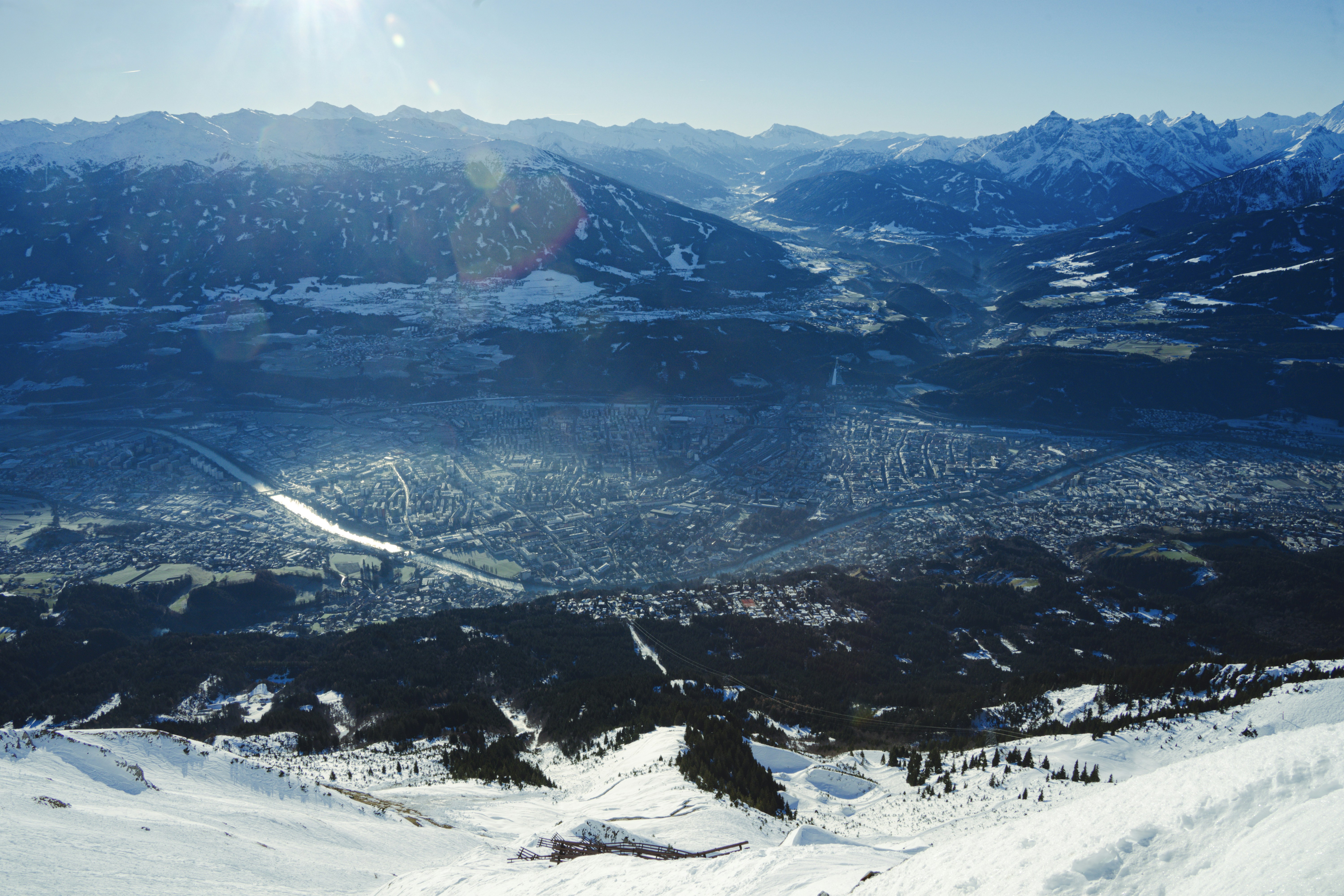 Snowbound Valley Beneath A Glassy Sky