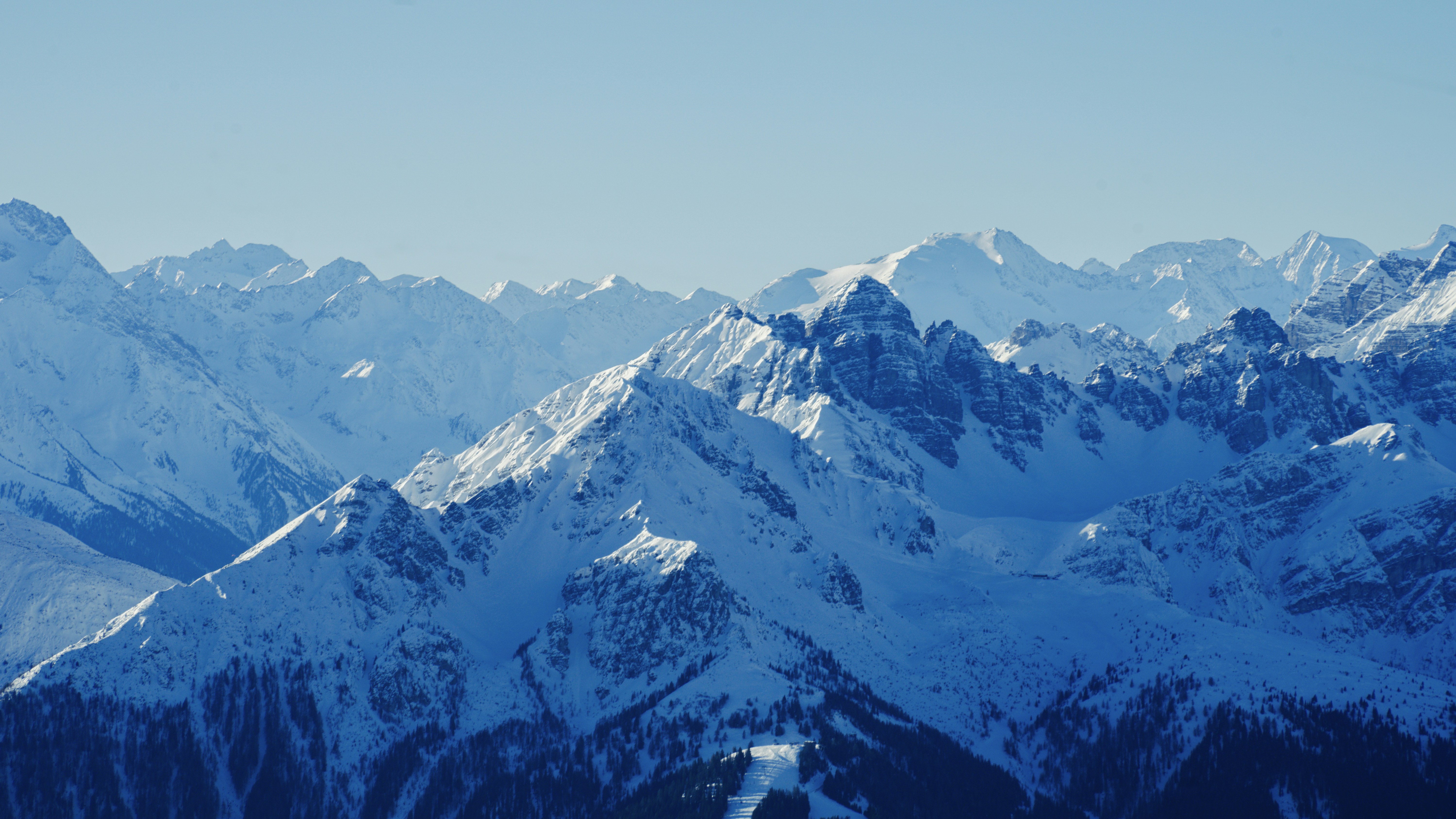 Blue Silence Over Snowbound Ridges