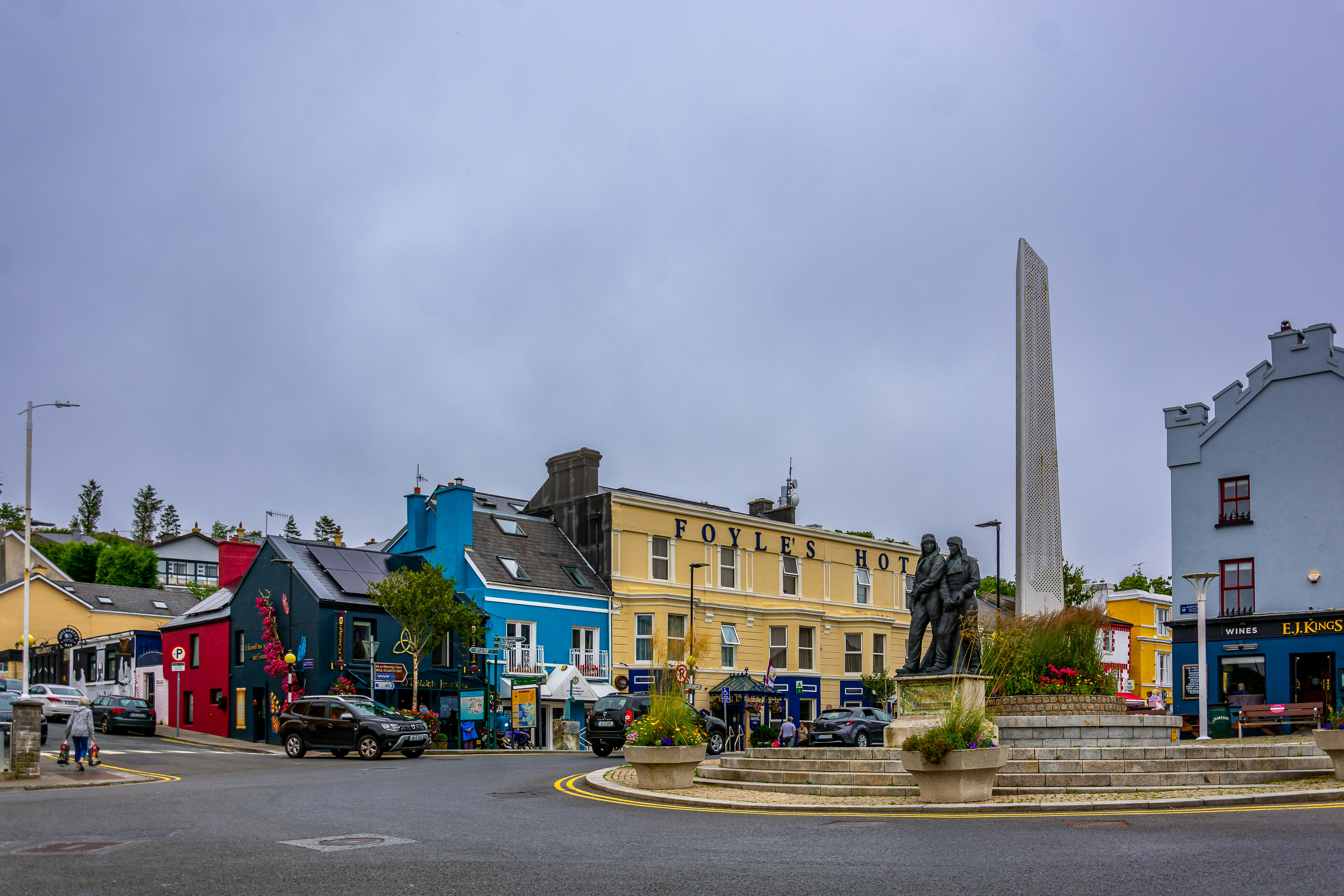Town Square with Monument and Clockwise Facade