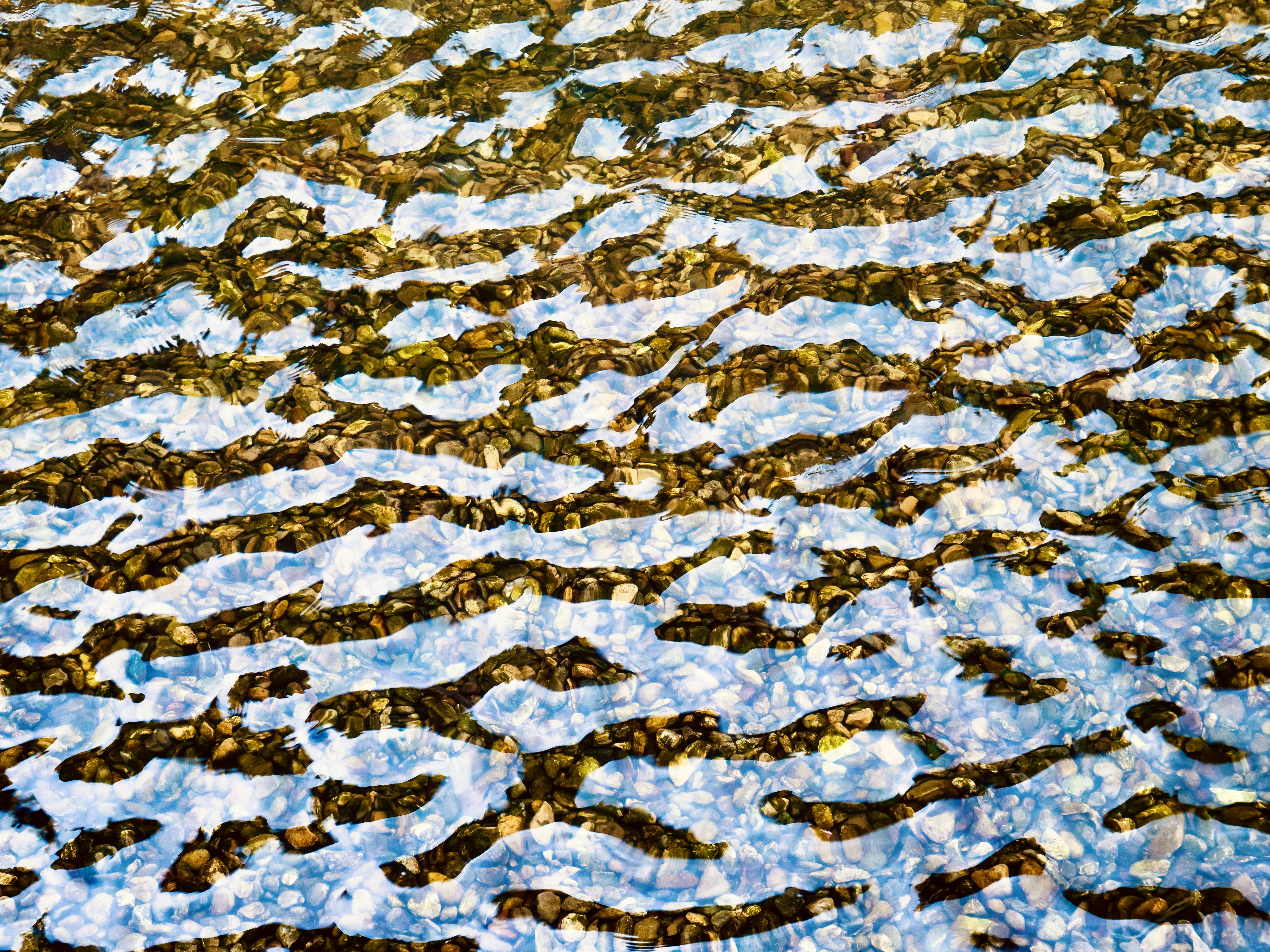 Ice Mosaic: Sunlit Rivulets Tracing a Frozen Surface