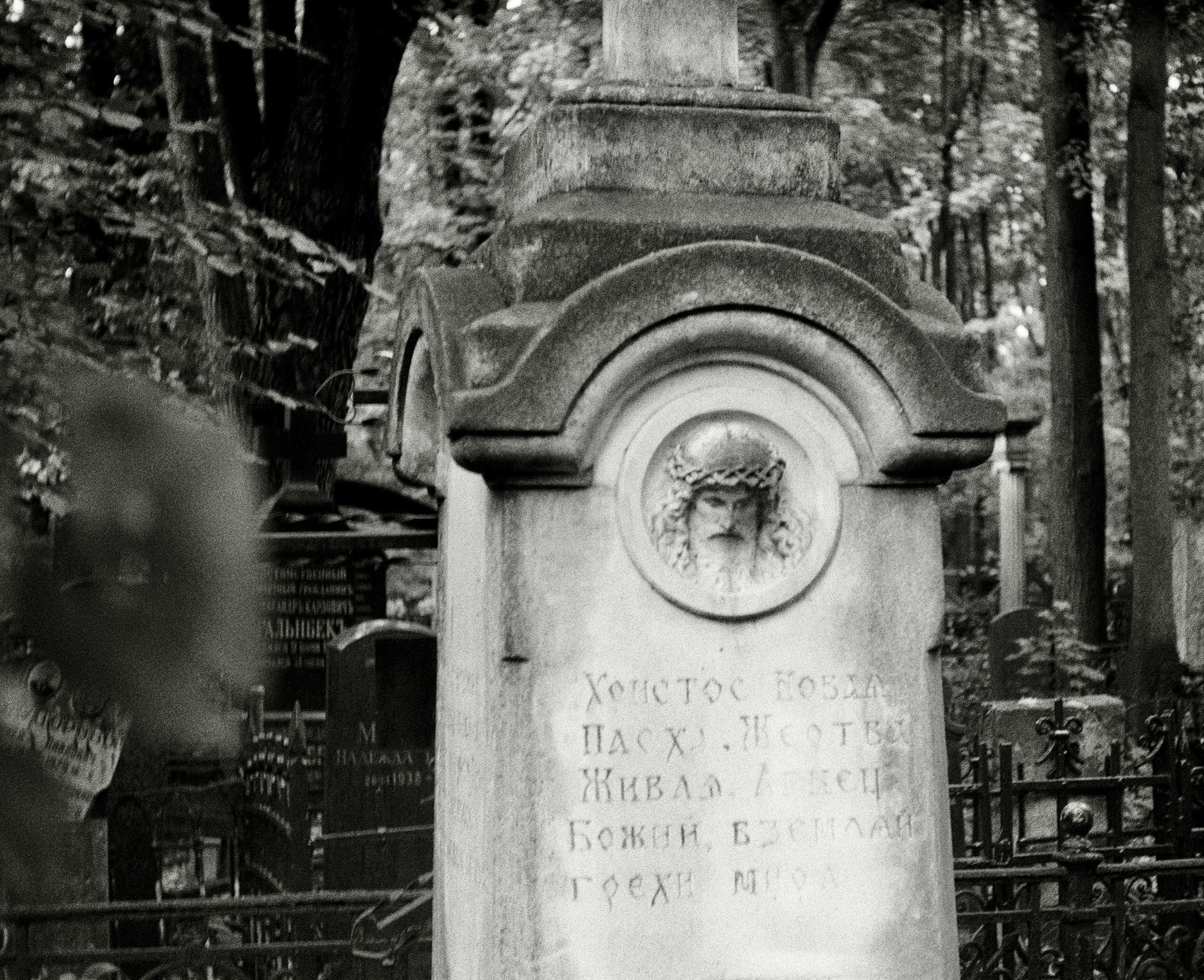 Whispers of Stone: A Graveyard Memorial in Hushed Mono