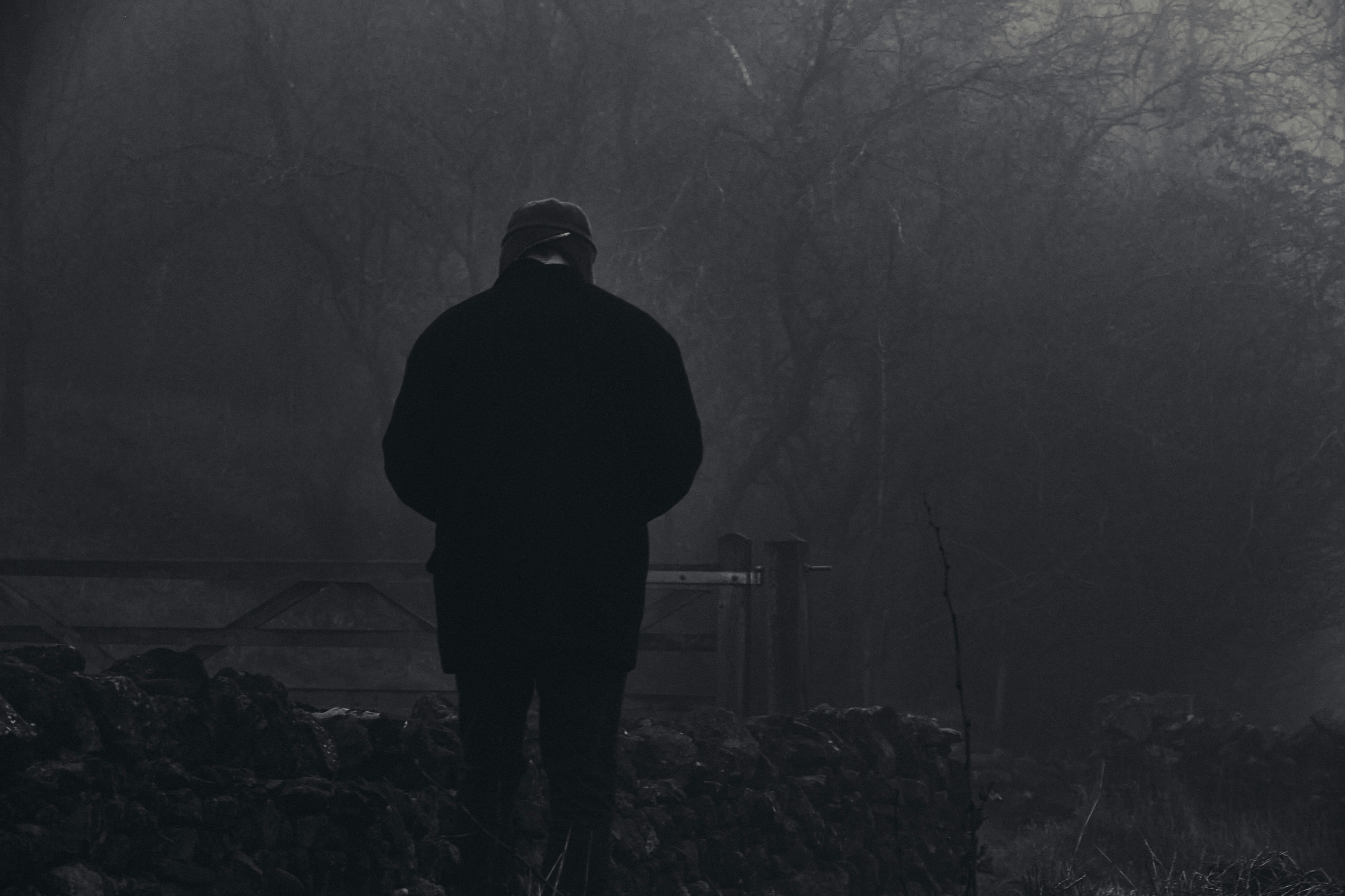 Silhouette on the Gate Path: A Quiet Walk Through Mist