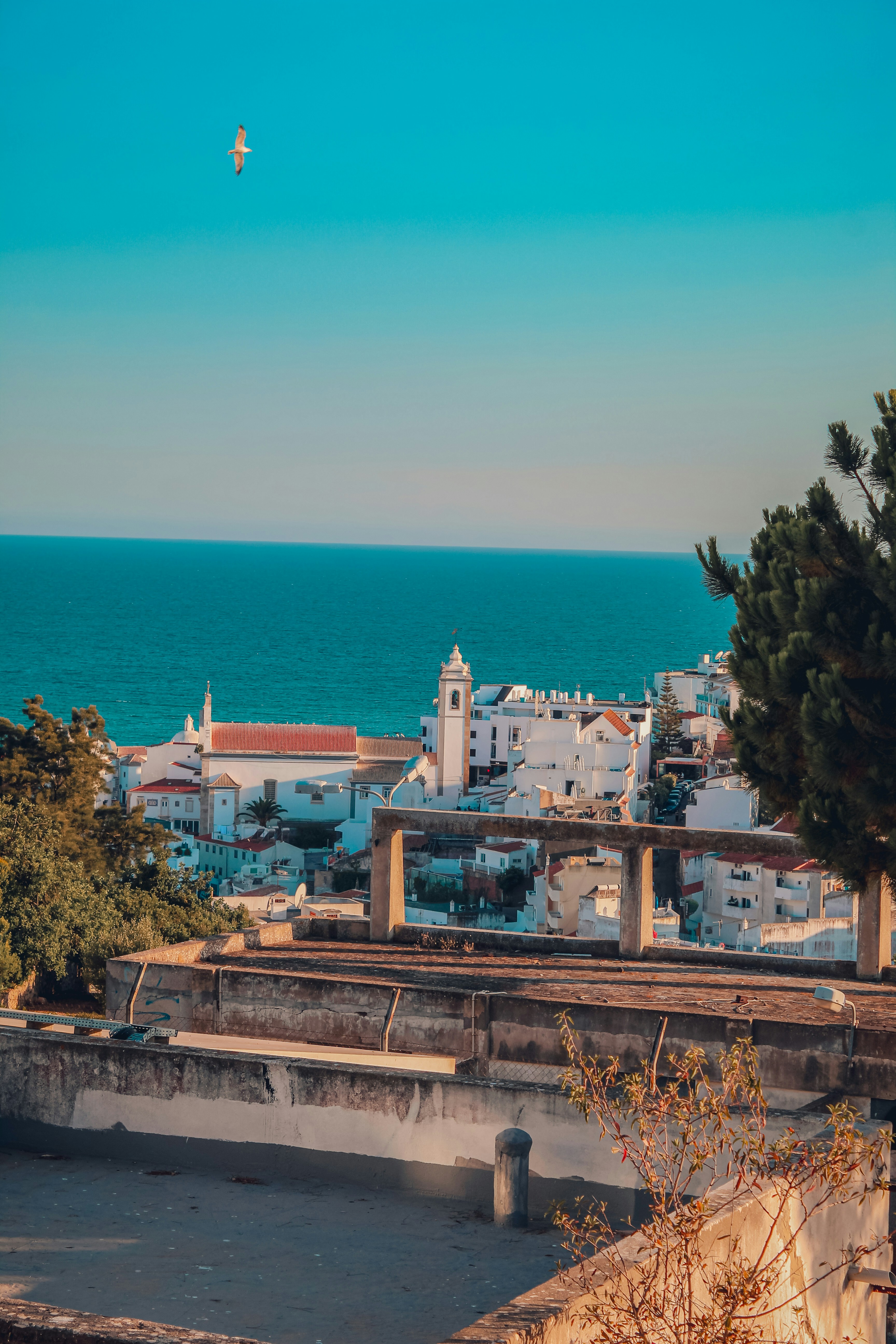 Sea Breeze Over the Hilltop Town