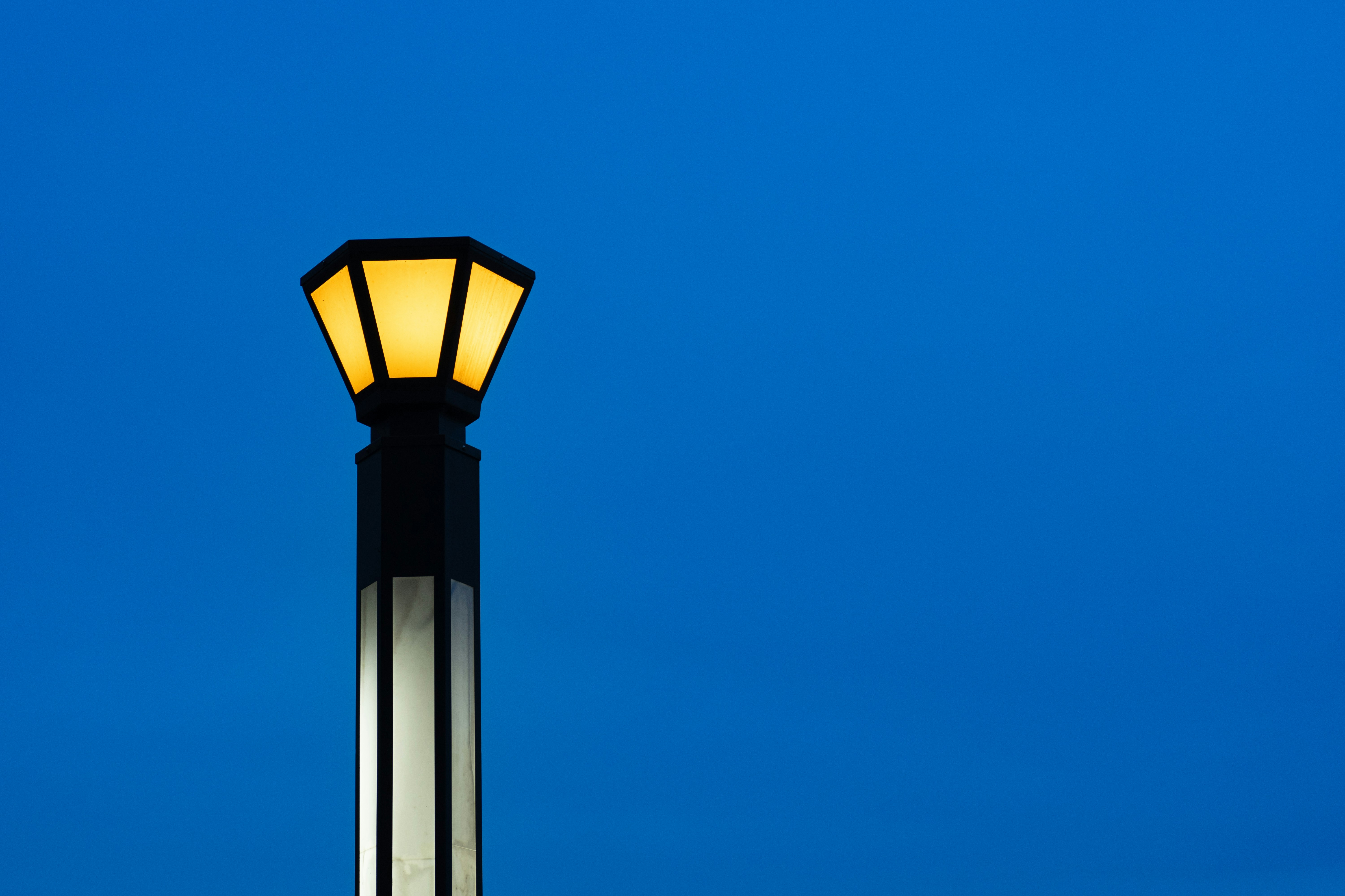 Lonely Lantern Guarding a Blue Evening