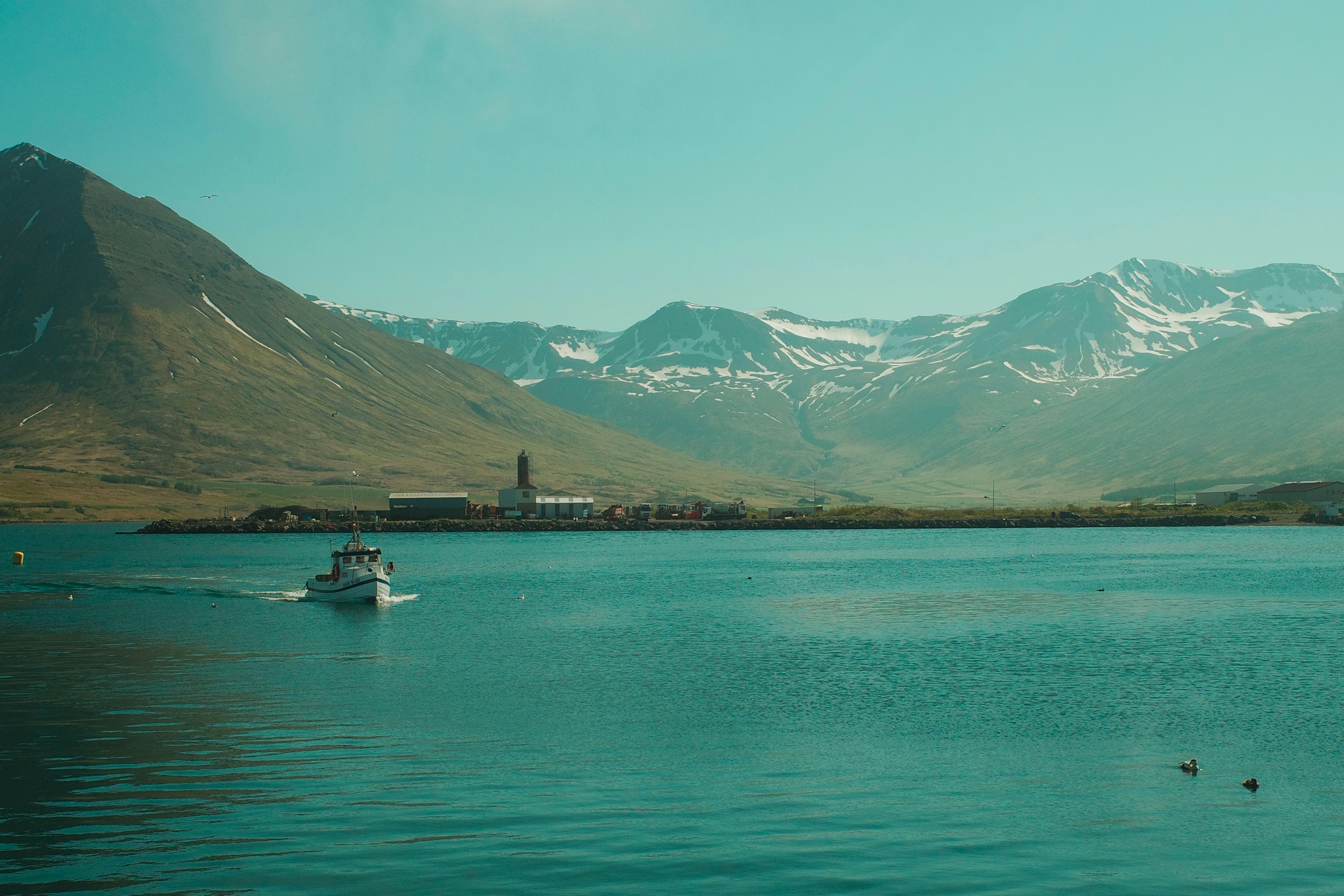 Harbor at the Foot of Snow-Capped Peaks