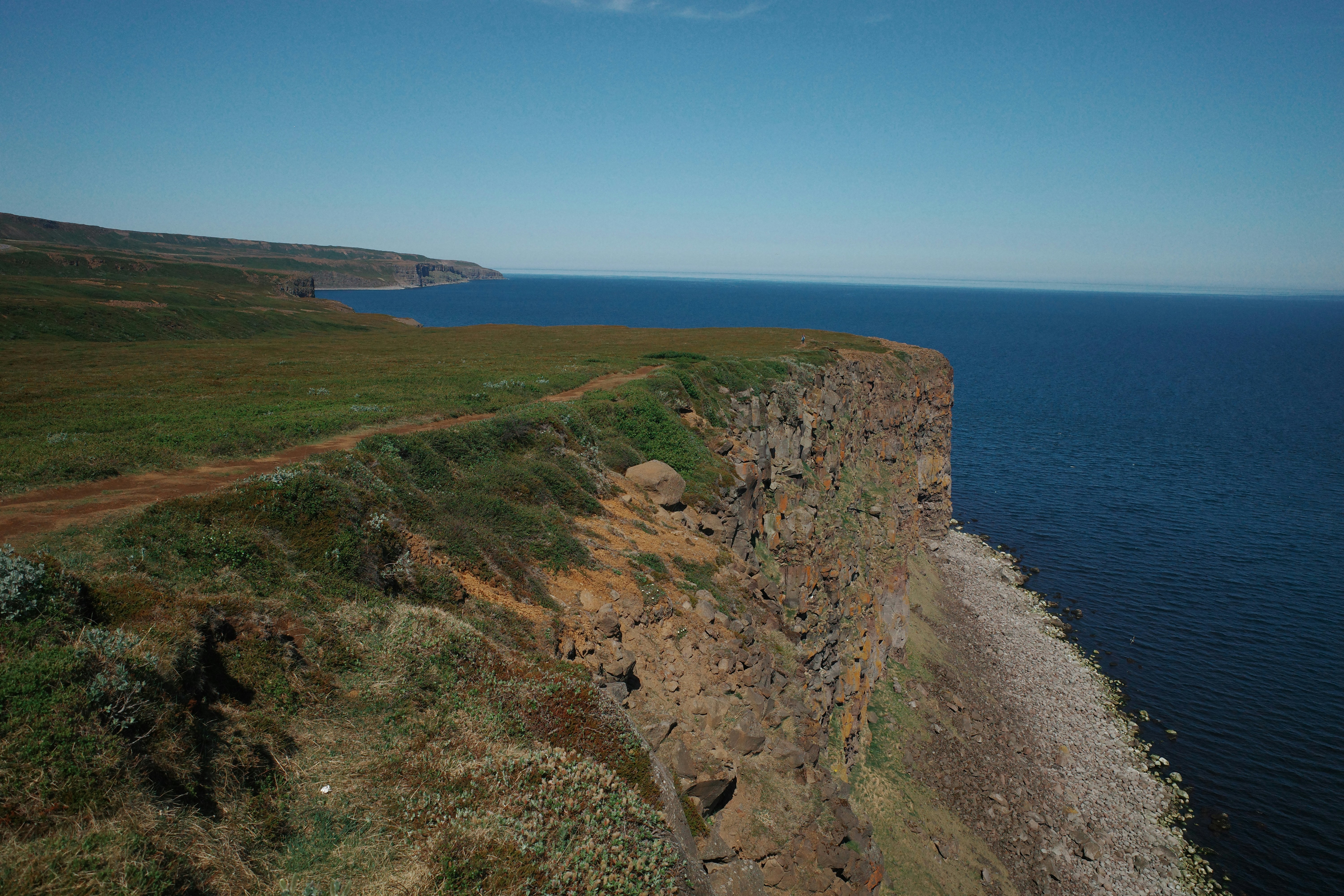 Cliff Edge Overlooking the Open Sea