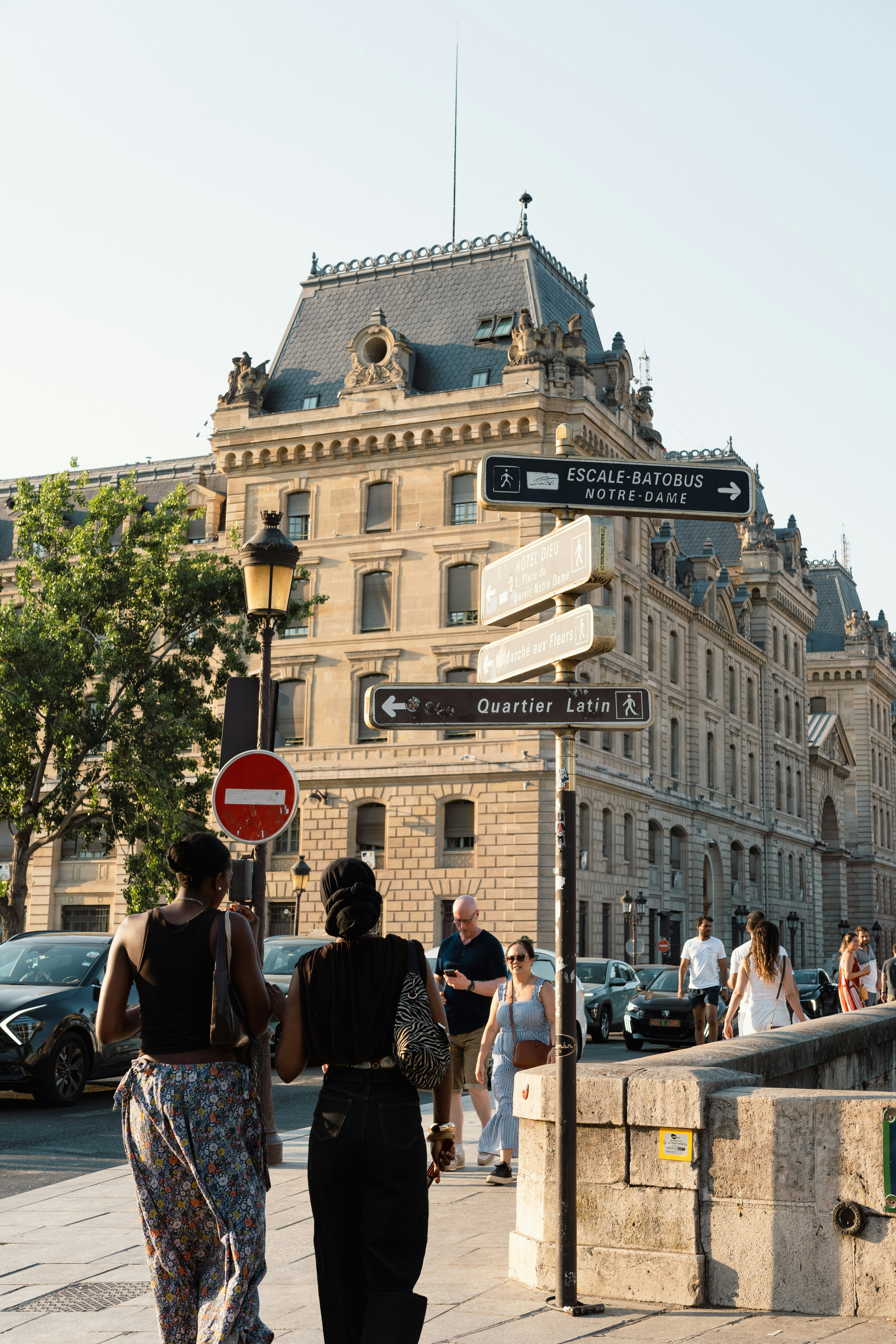 Street Sign Ensemble at a Parisian Corner
