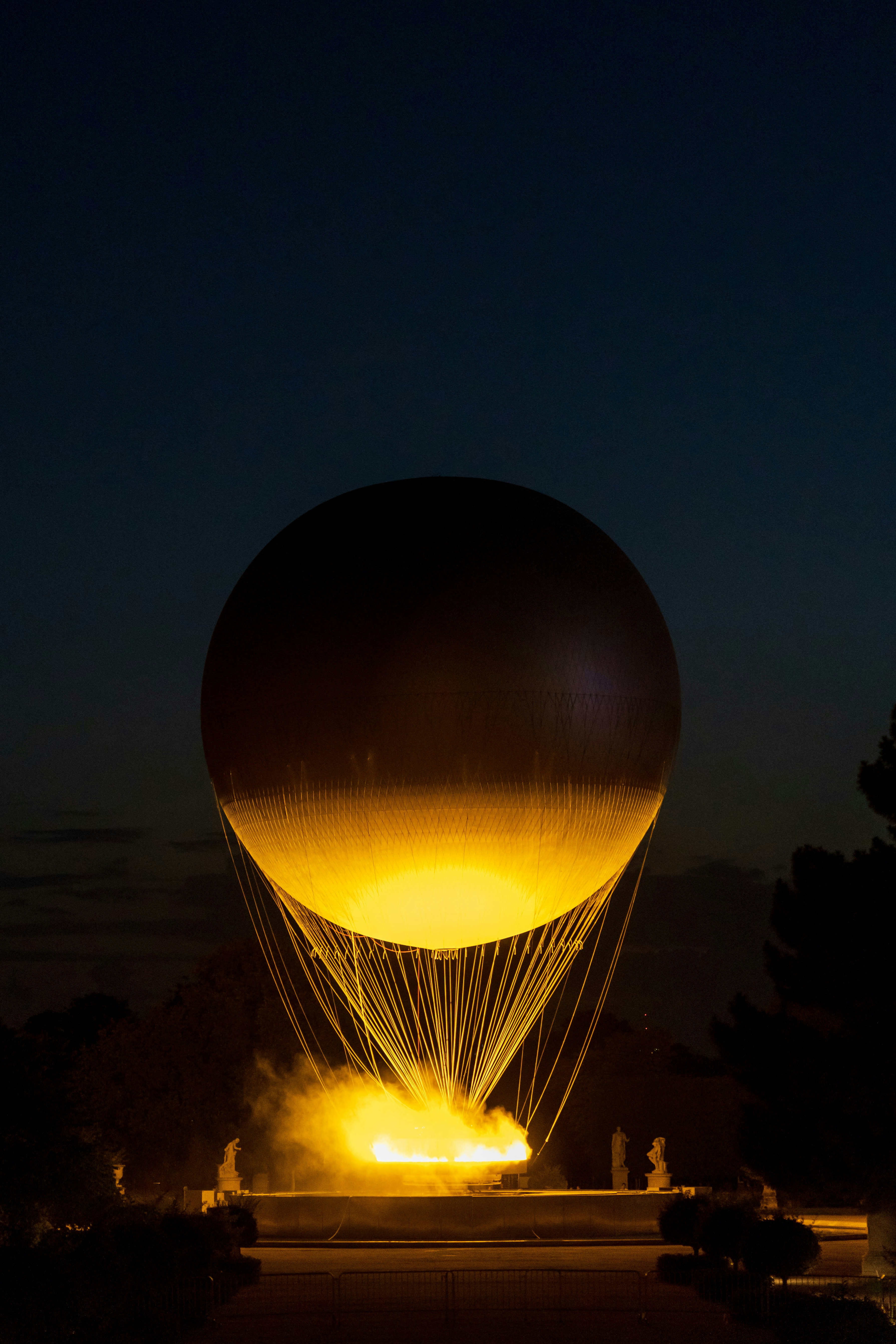 Glowing Balloon Lantern Elevating Nightscape