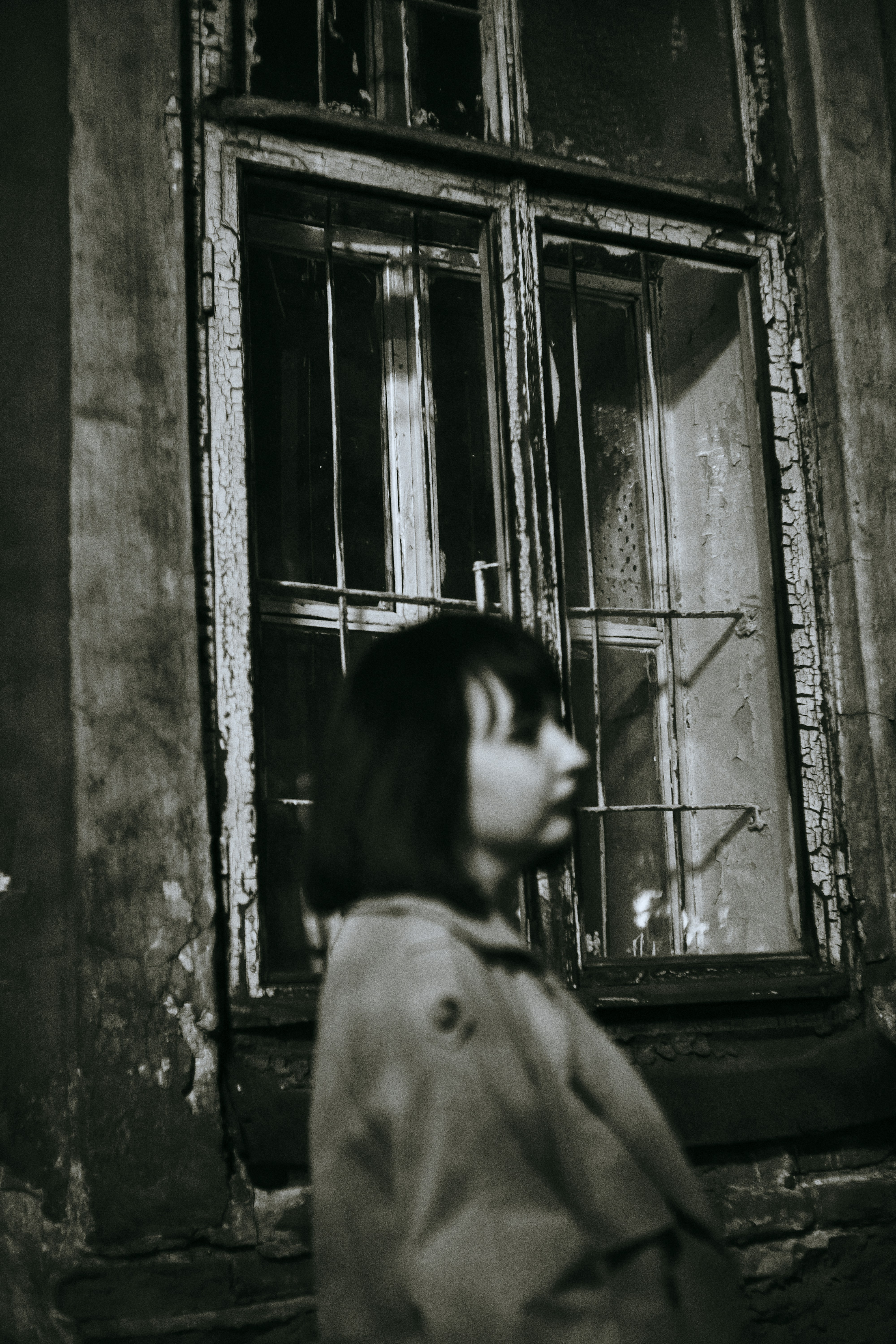 Ghost of the Window: A Blurred Portrait in Decay