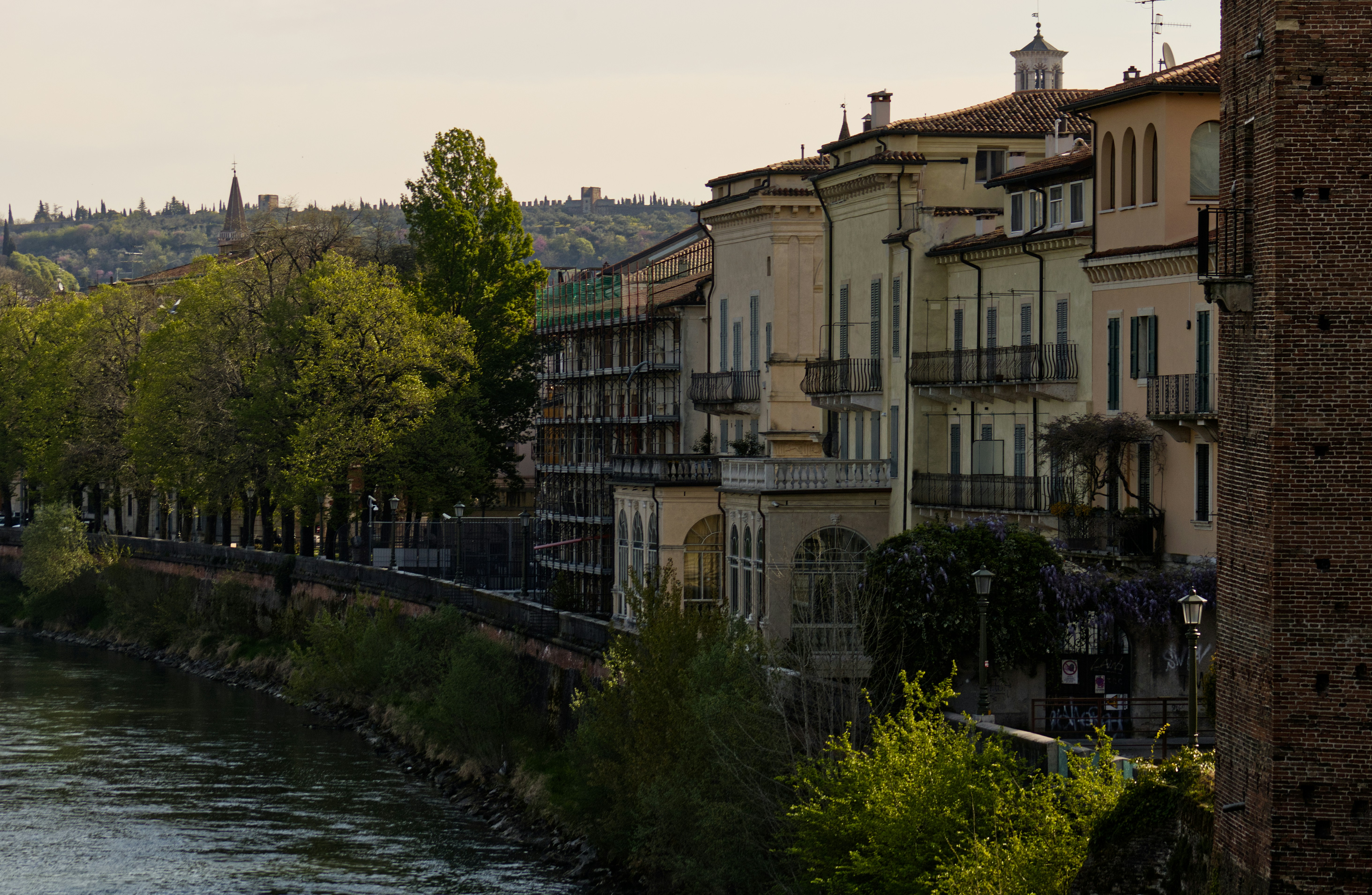 Riverside Facades Under Evening Light
