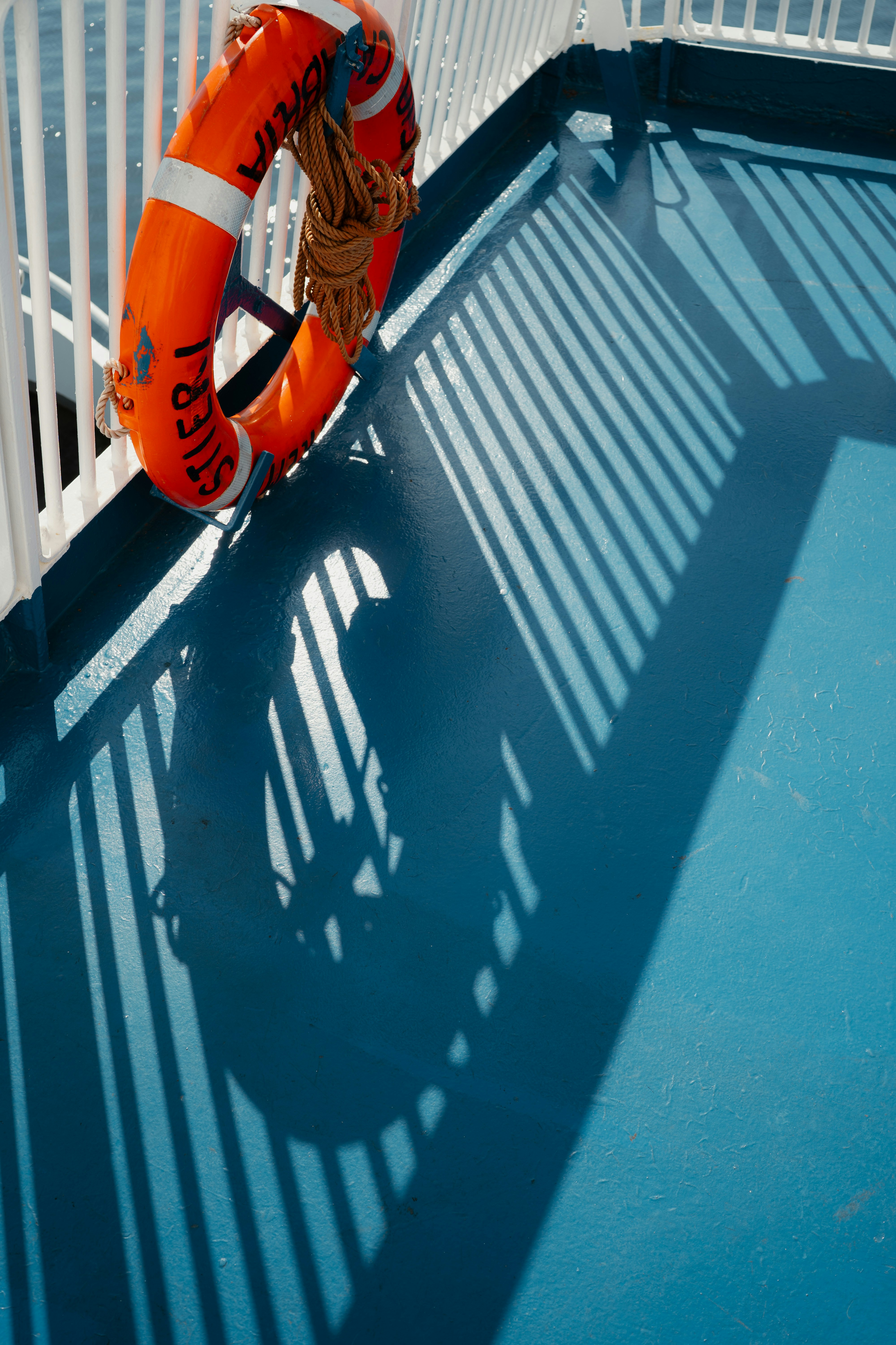 Lifebuoy Light and Shadow on a Deck