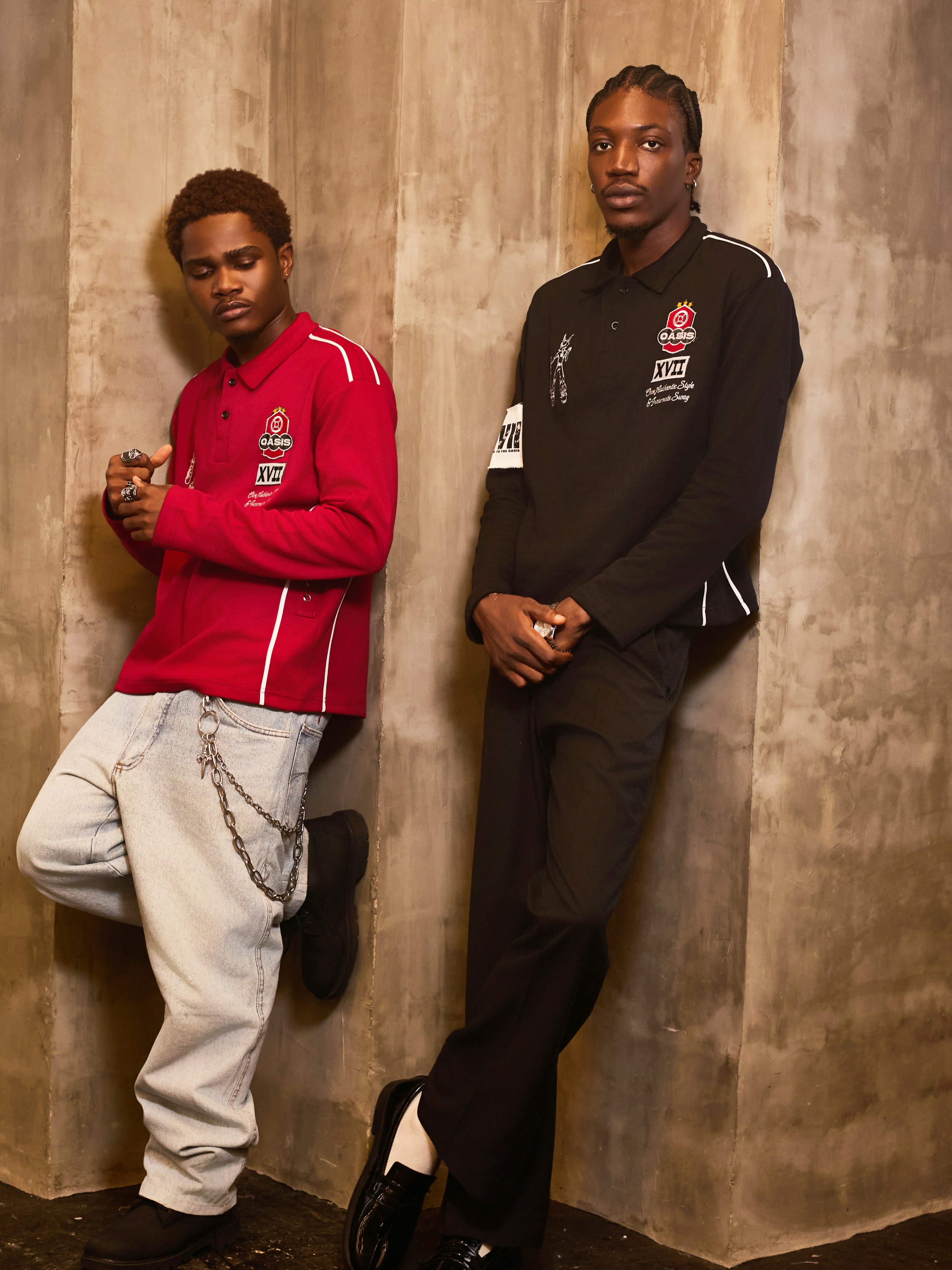 Two Streetwear Surrealists: Neon-red and Midnight-quiet
