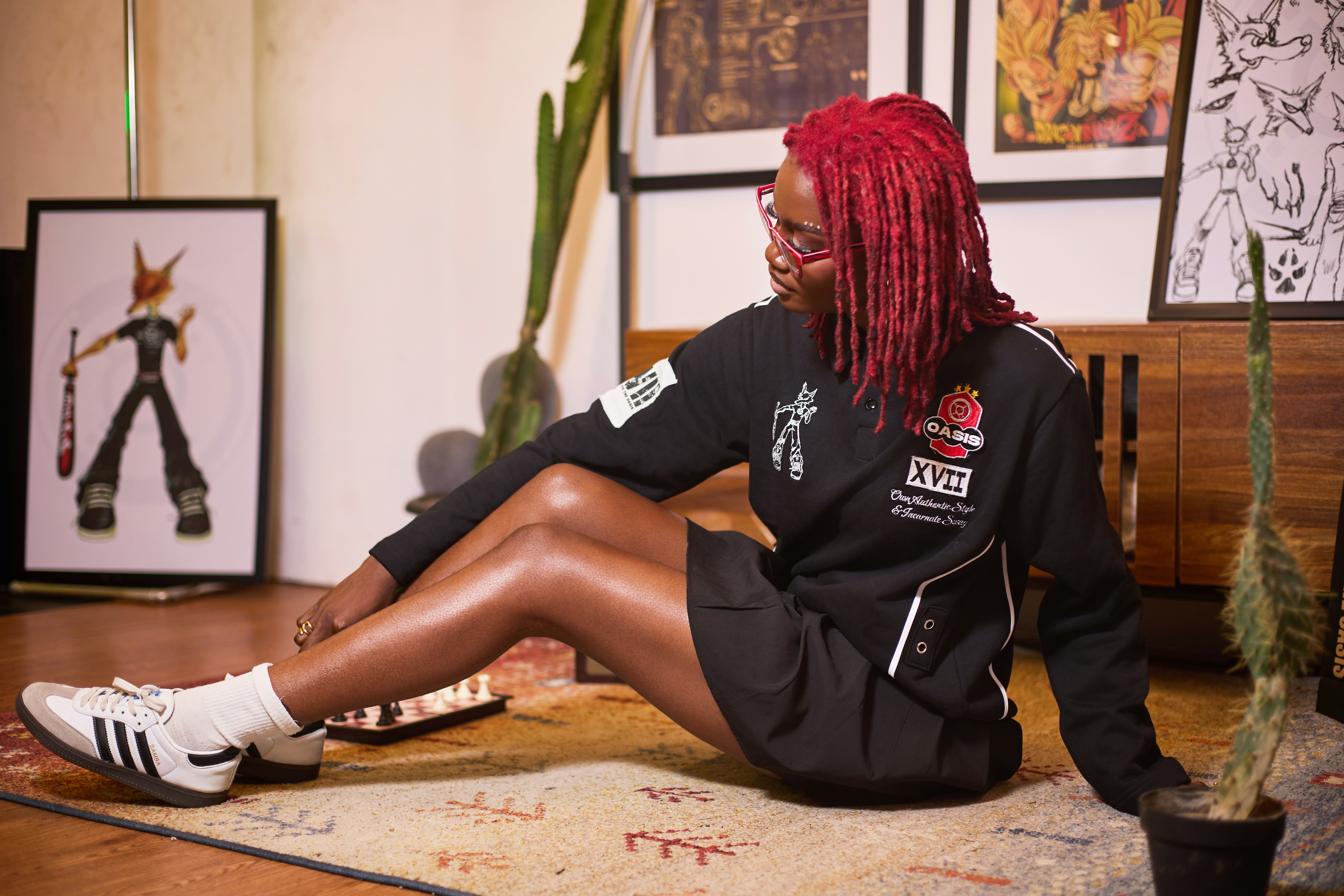 Portrait on a Rug: Athletic Quiet in a Creative Studio