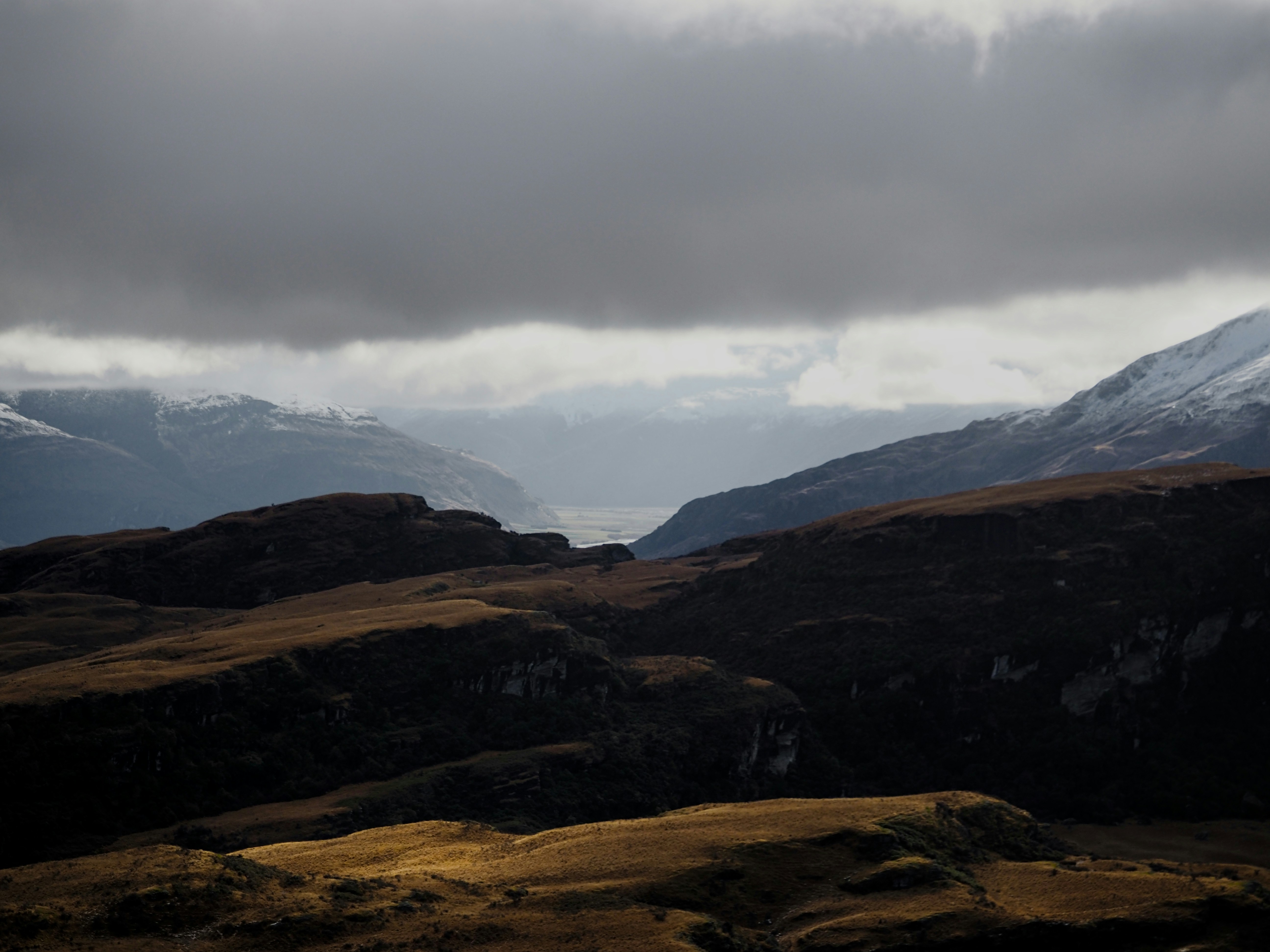 Hidden Valley Between Storm-Pressed Ridges