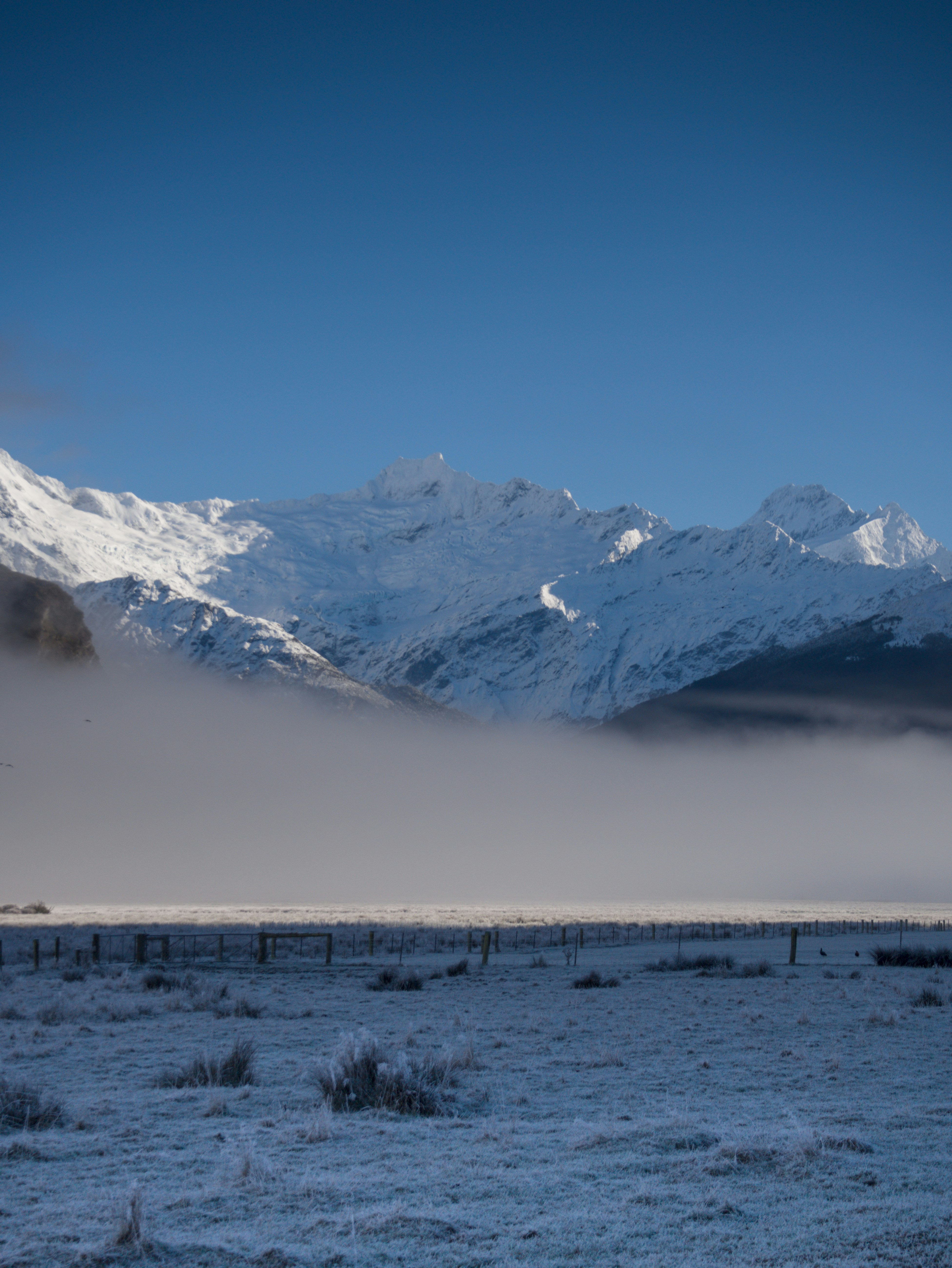 Snowbound Ridge under a Cerulean Sky