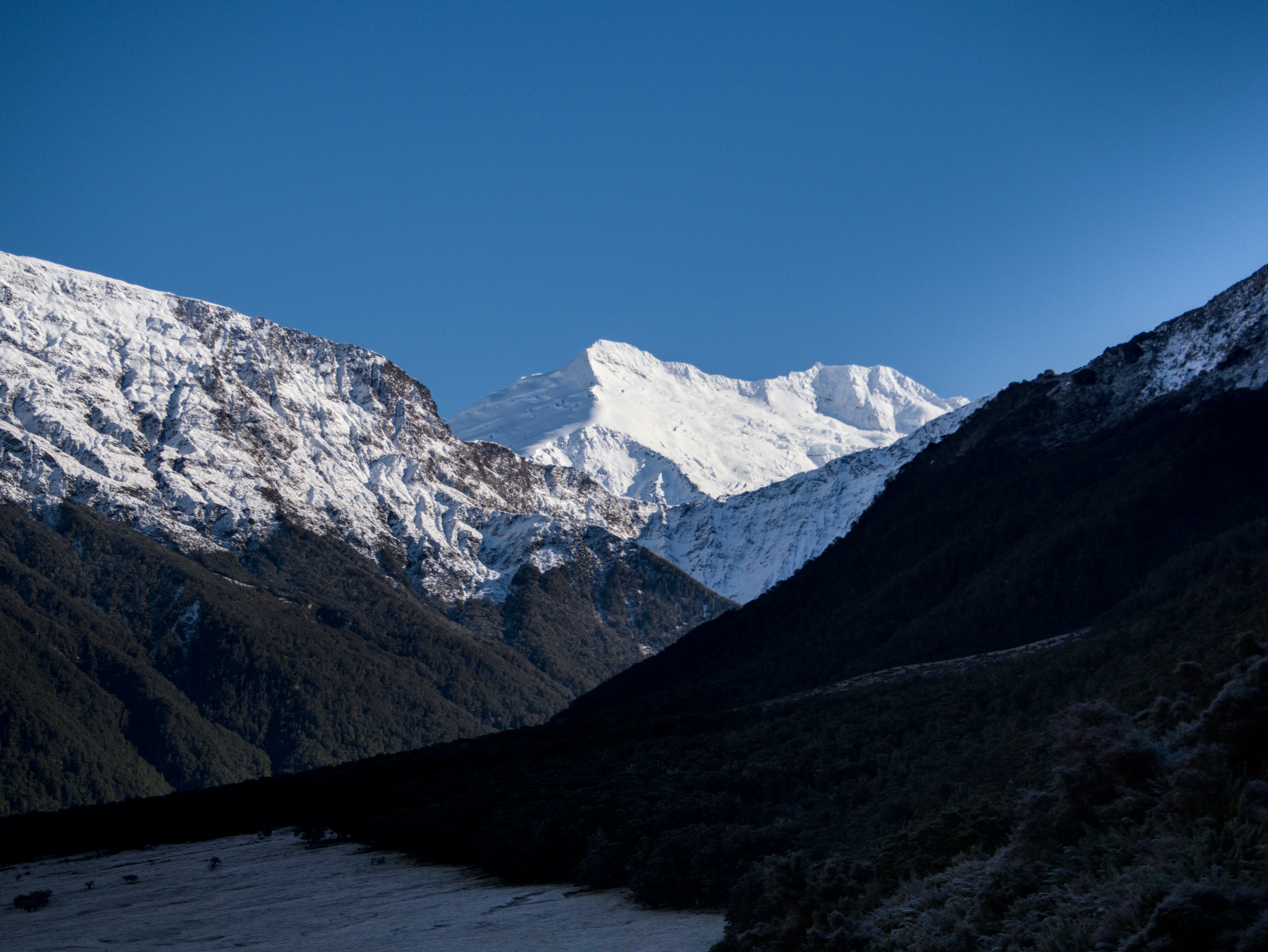 Snow-Capped Sentinel: Summit Beyond the Valley