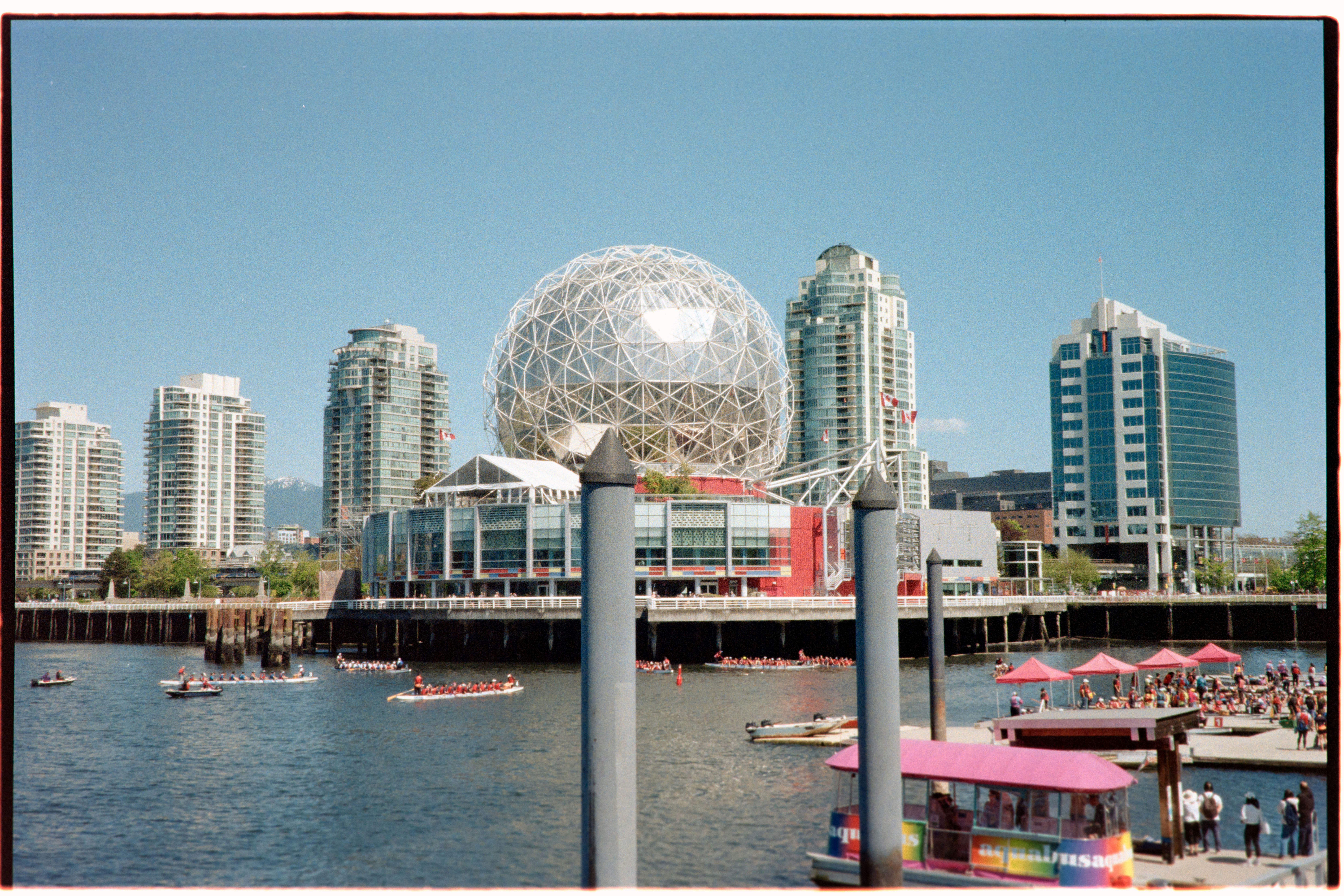 Geodesic Sphere and Skyline at Vancouver Harbourfront