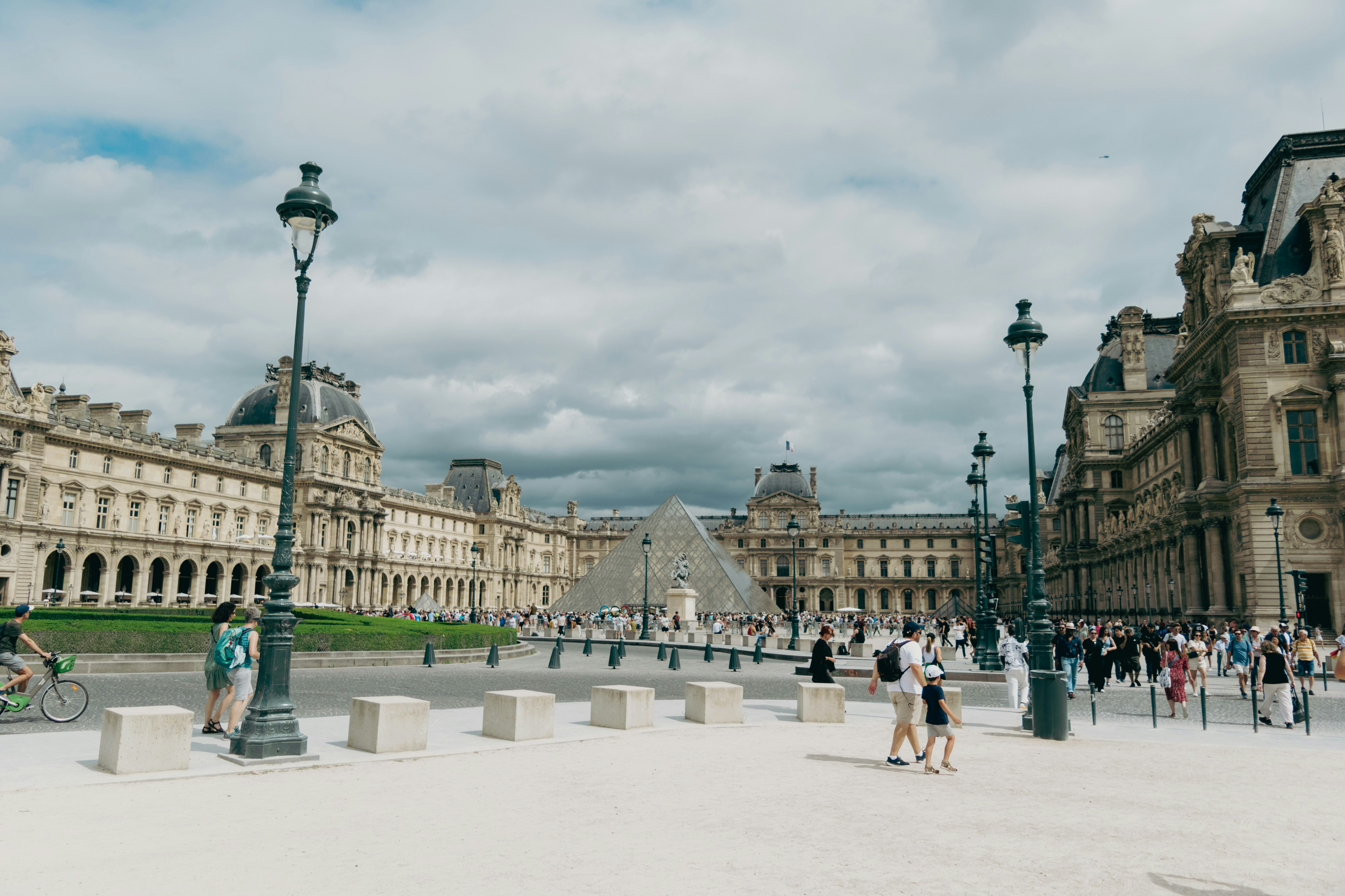 Louvre Square: People, Pathways, and the Pyramid