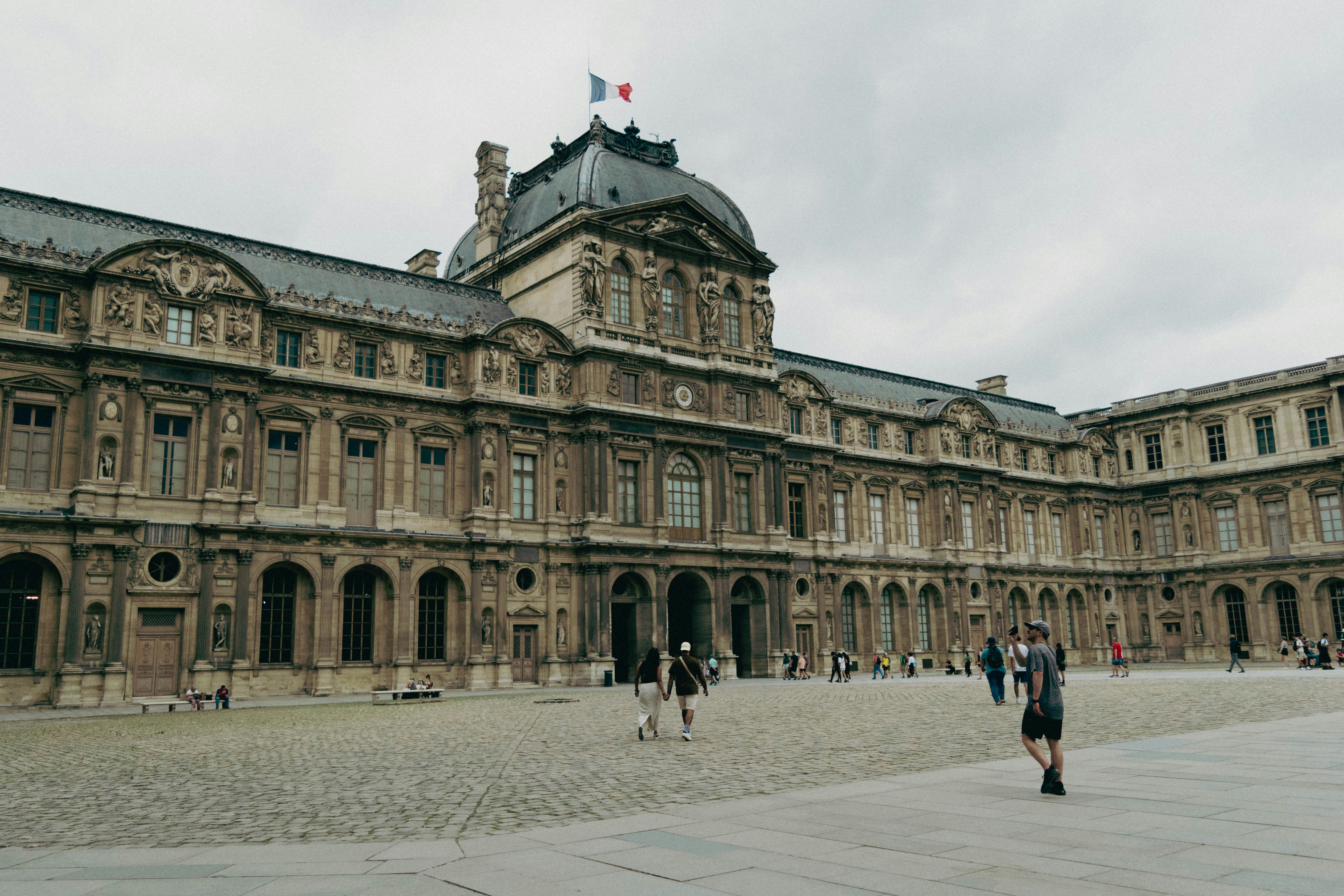 Front Facade of the Louvre: A Quiet Afternoon in the Courtyard