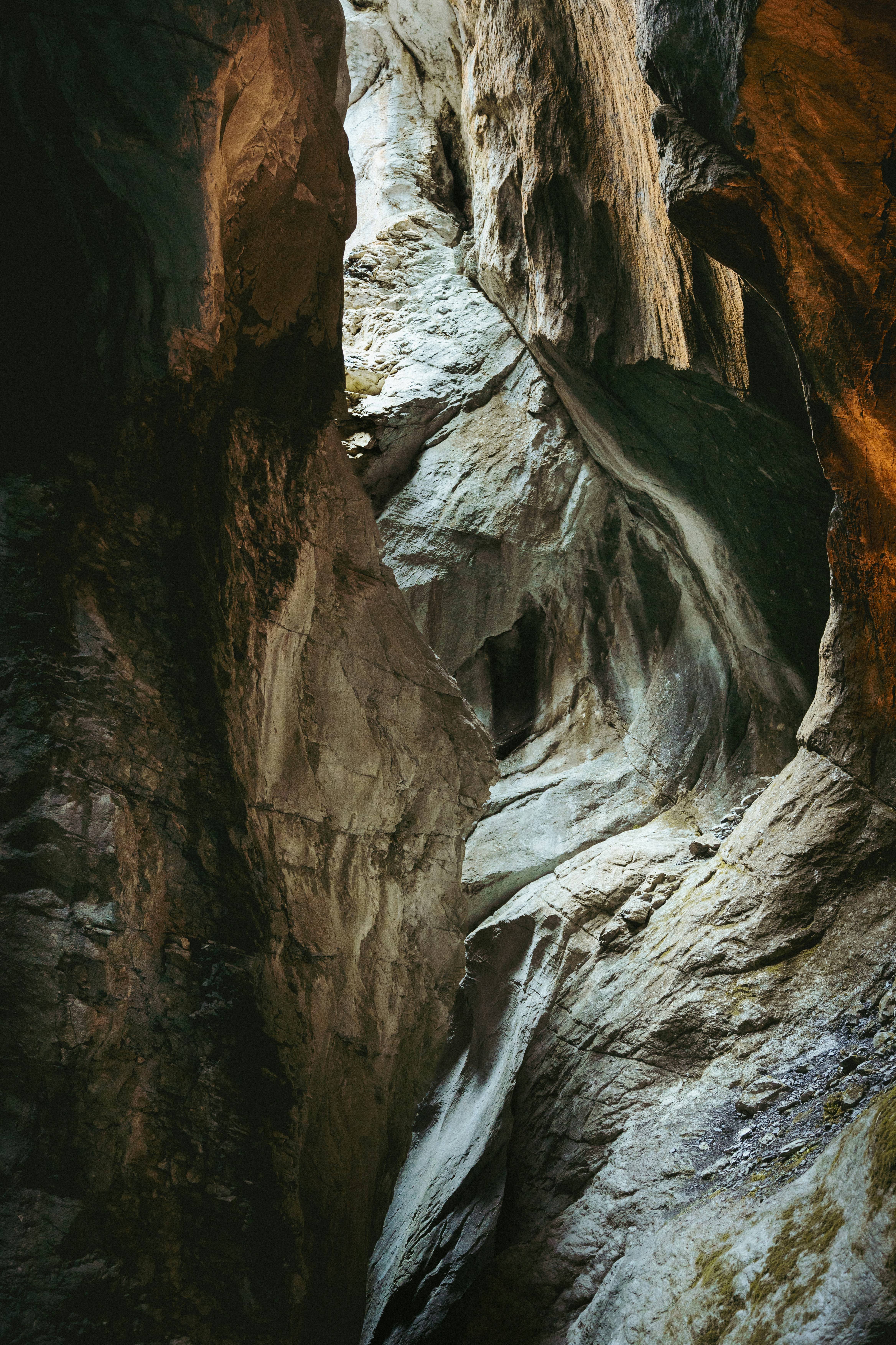 Cavernous Light: Narrow Gorge carved in Stone