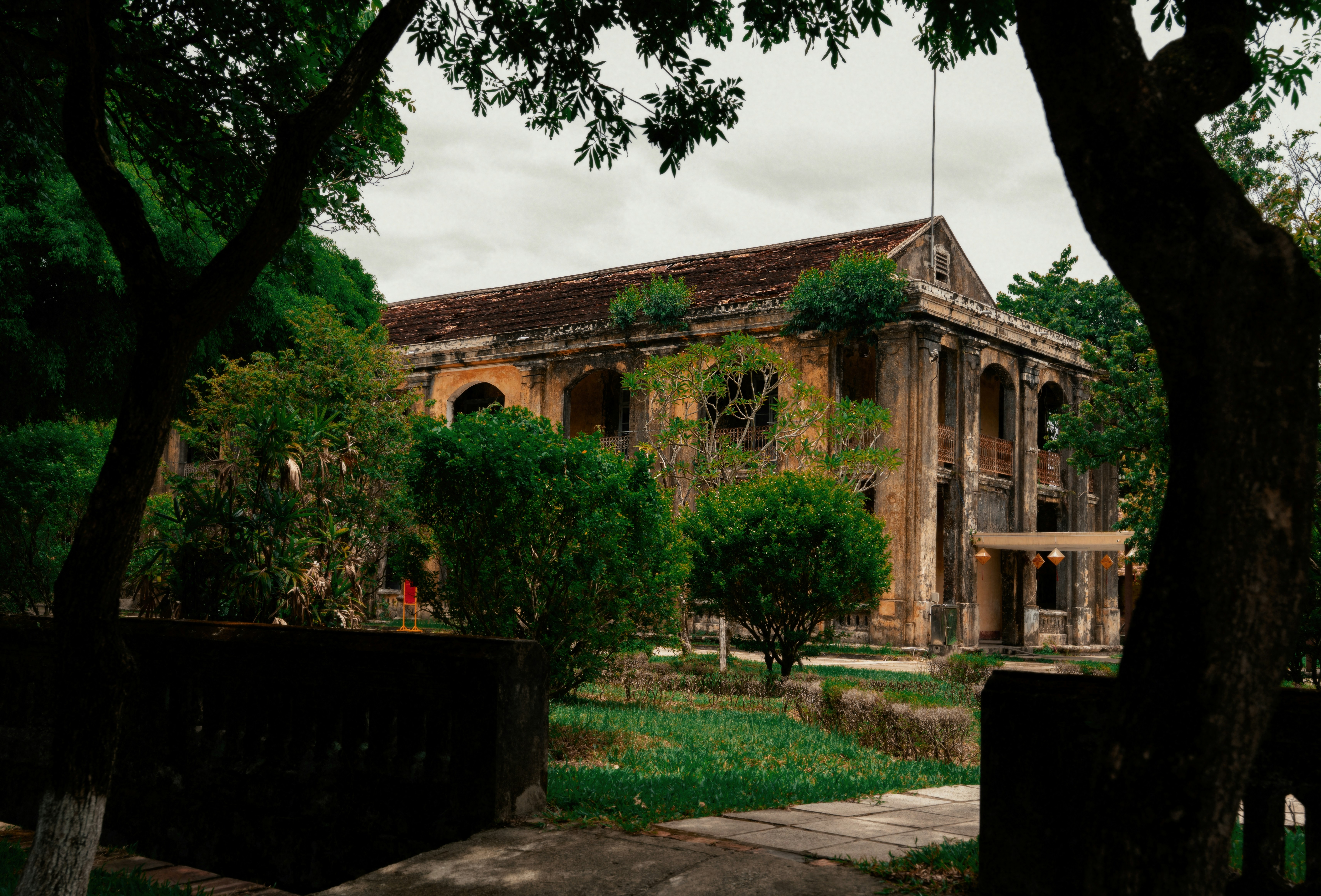 Ruined Pavilion Surrounded by Verdant Courtyard