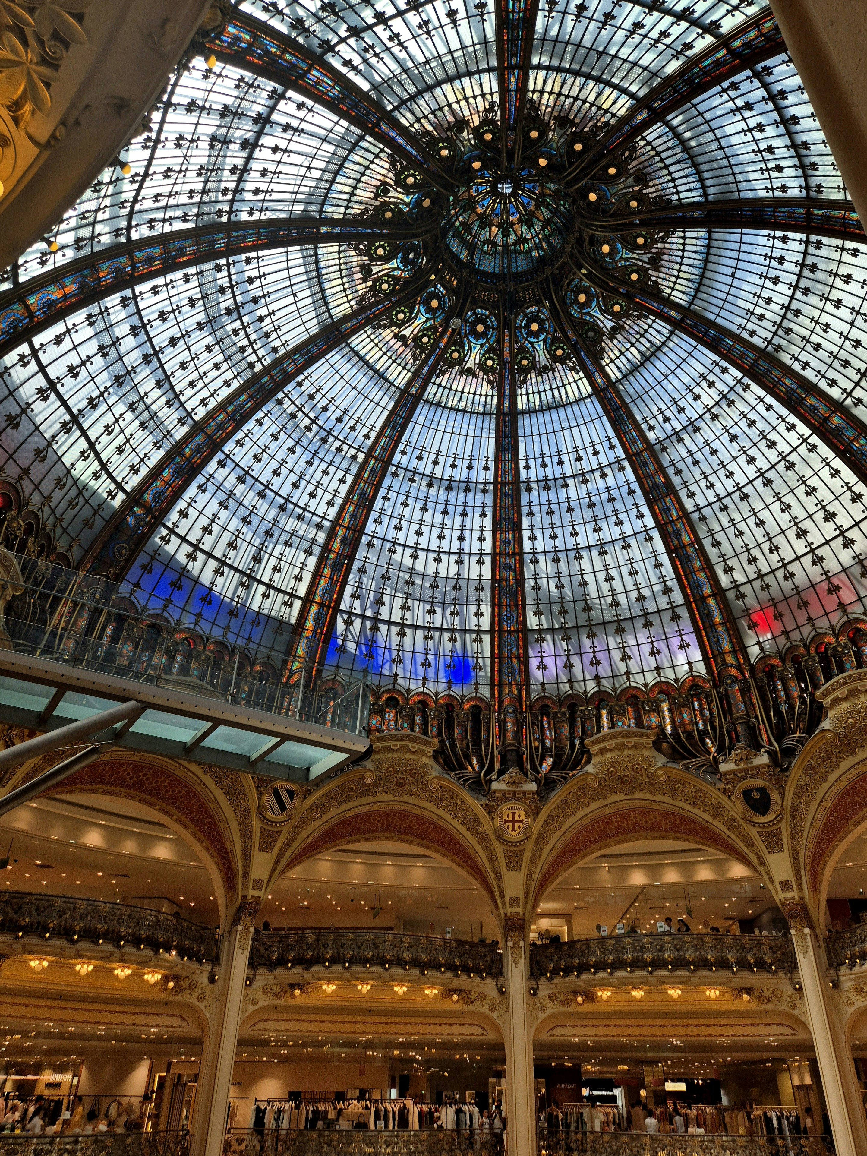 Stained Glass Dome Over Archway: An Opulent Cathedral Lobby