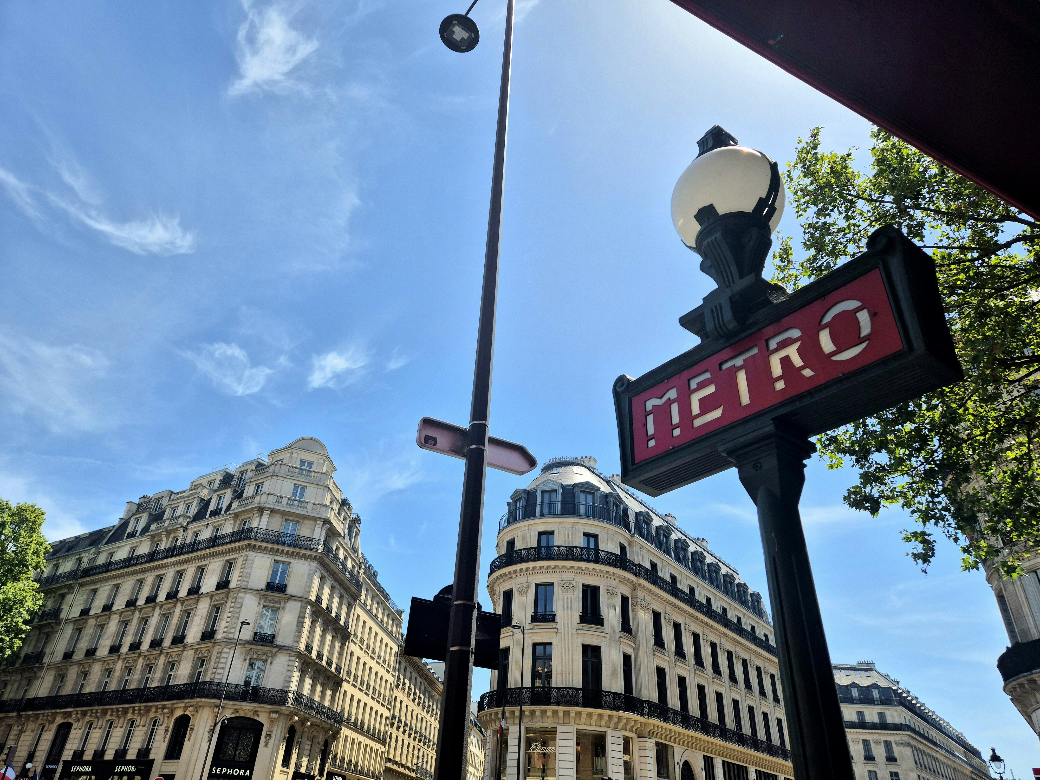 Parisian Street Signage and Facades Under Open Sky