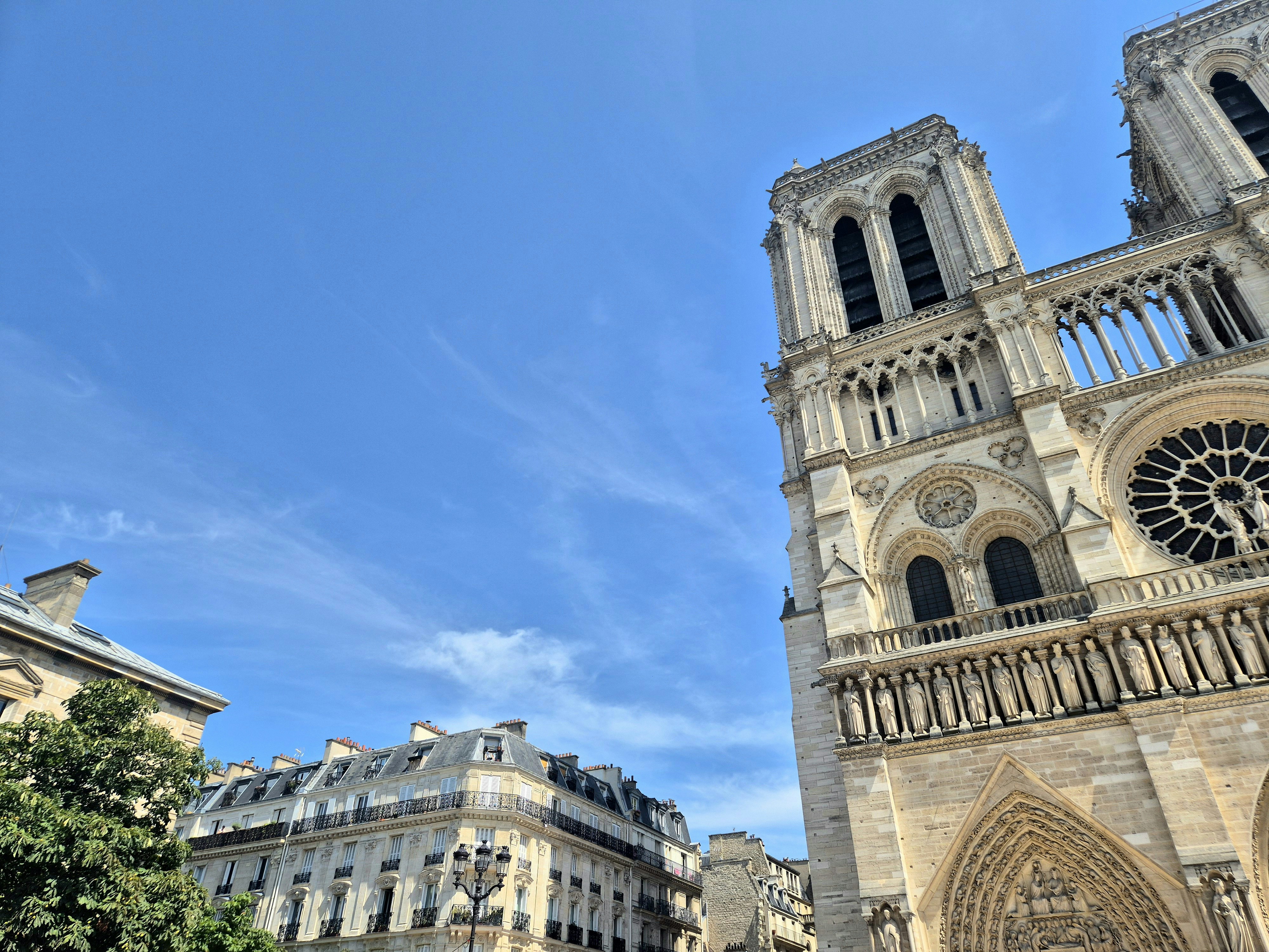 Gothic Facade Reaching Toward a Blue Sky