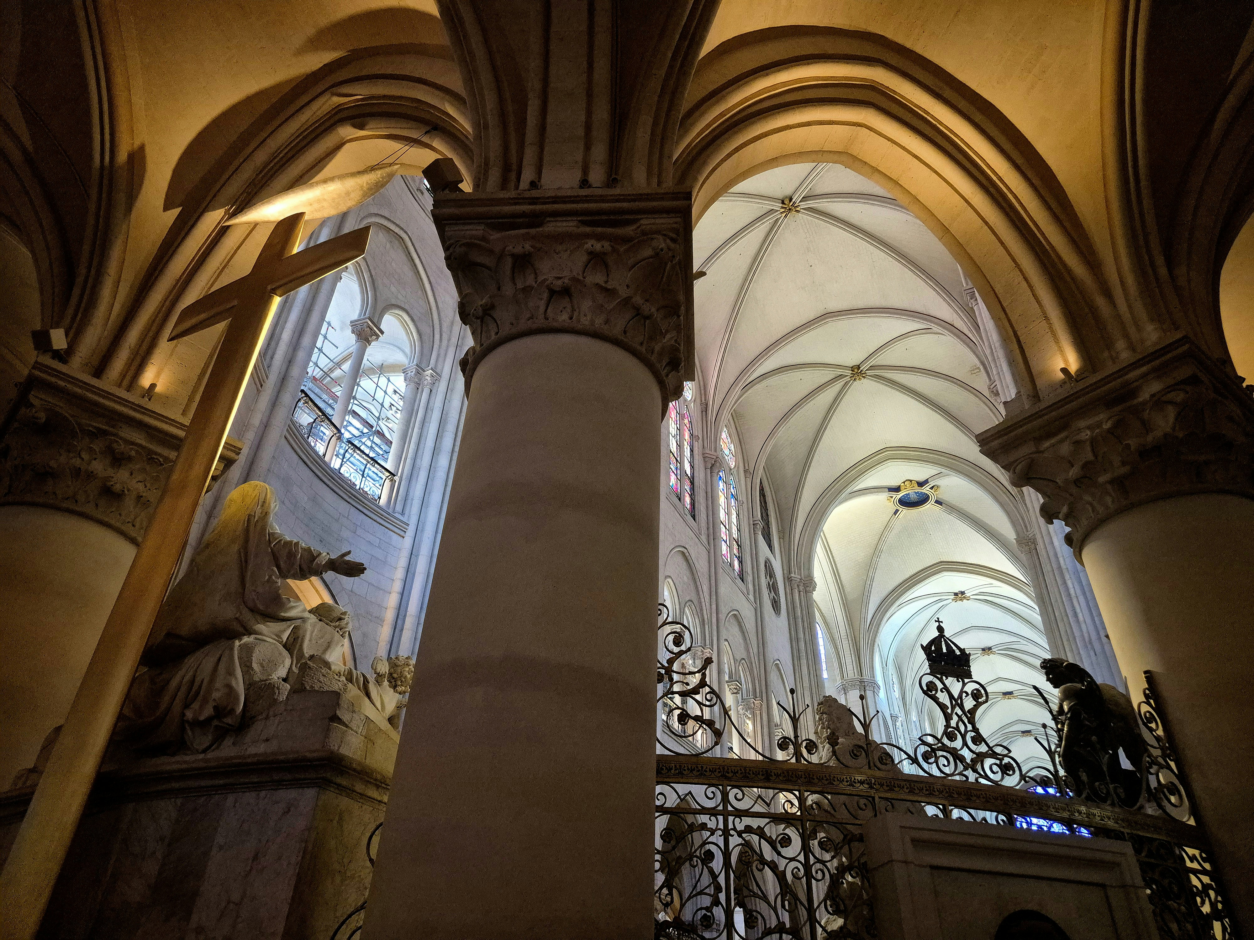 Gothic Cathedral Nave: Light, Stone, and Iron