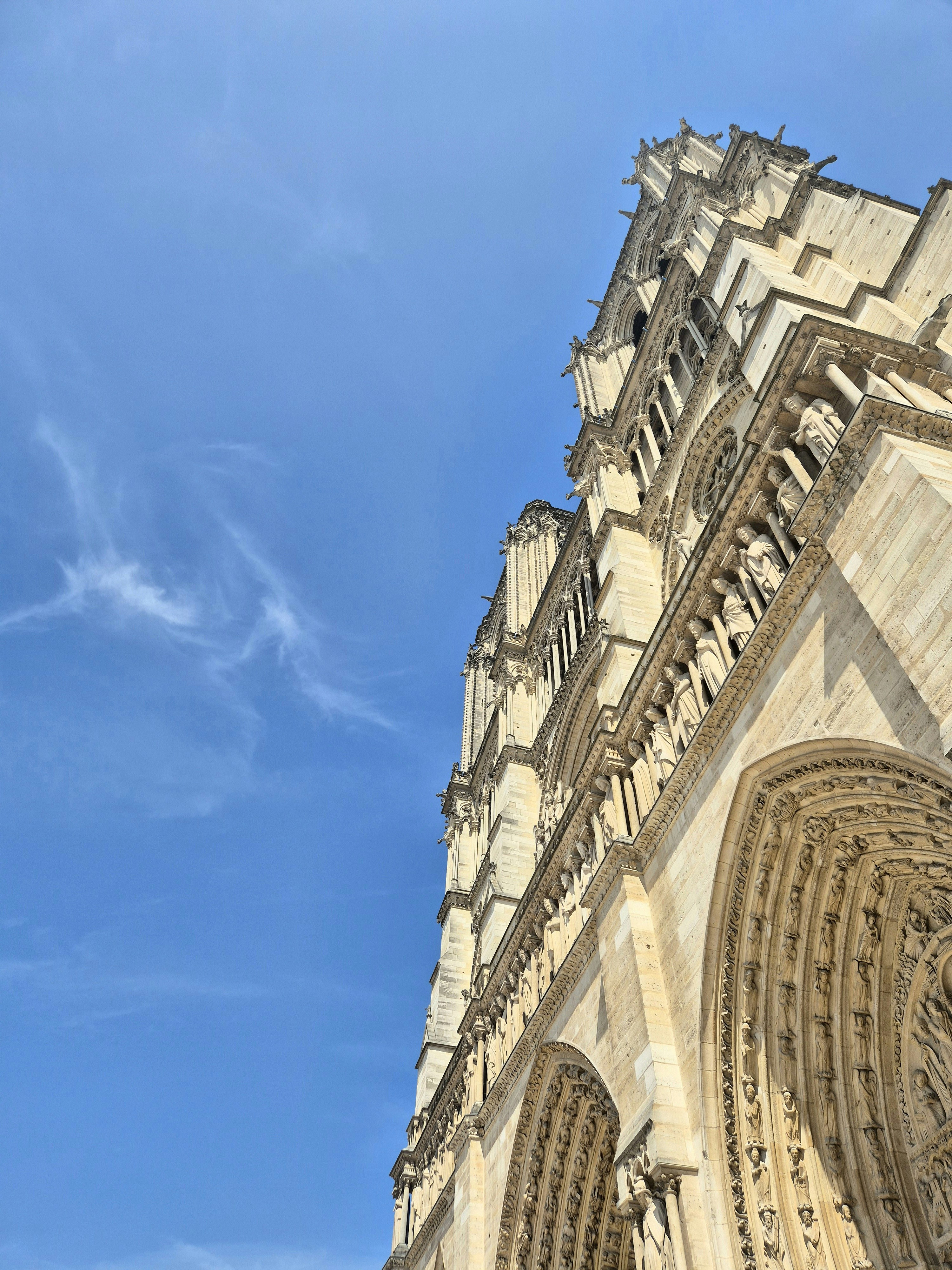 Gothic Facade Reaching Toward a Clear Day