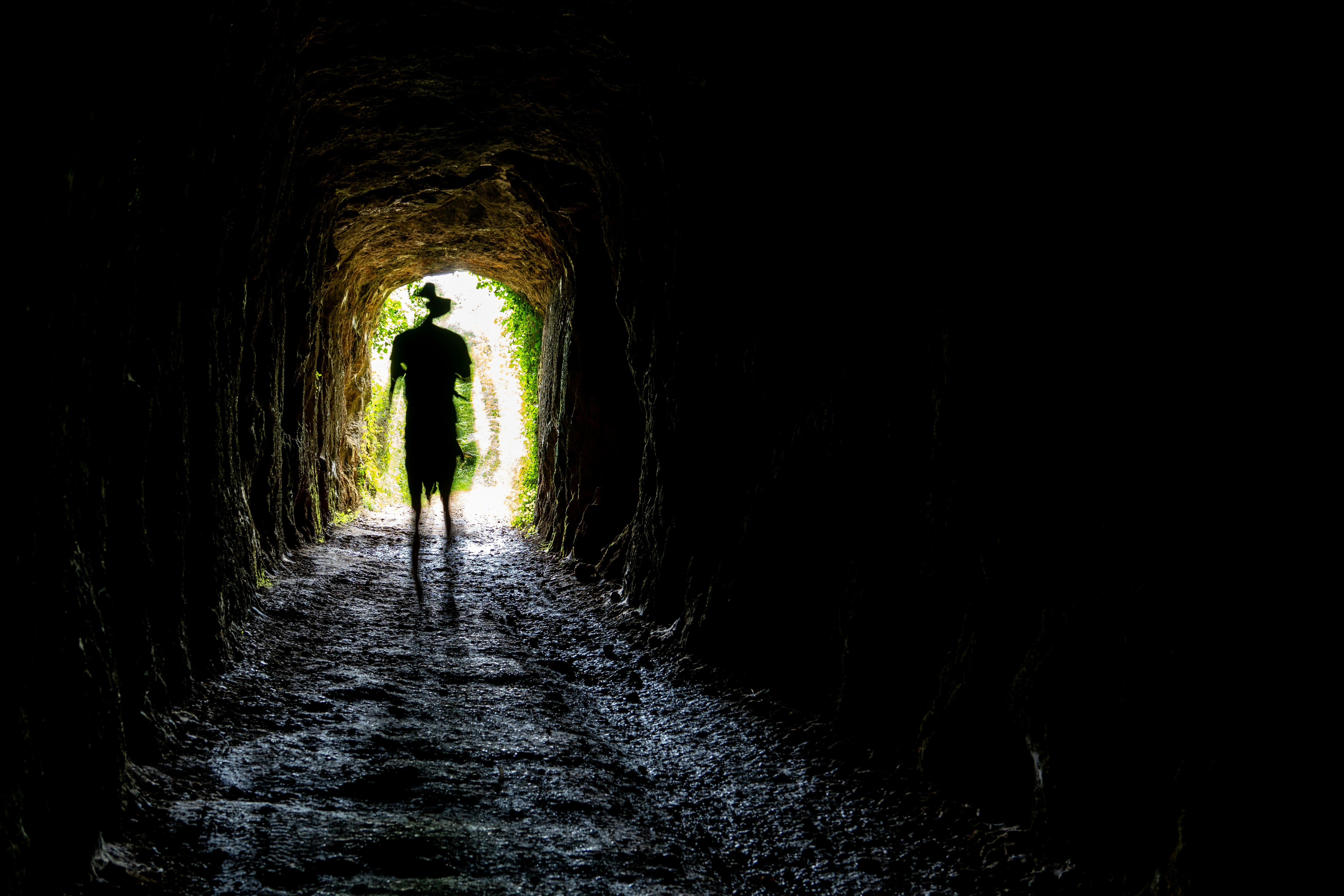 Silhouette in the Tunnel to the Light