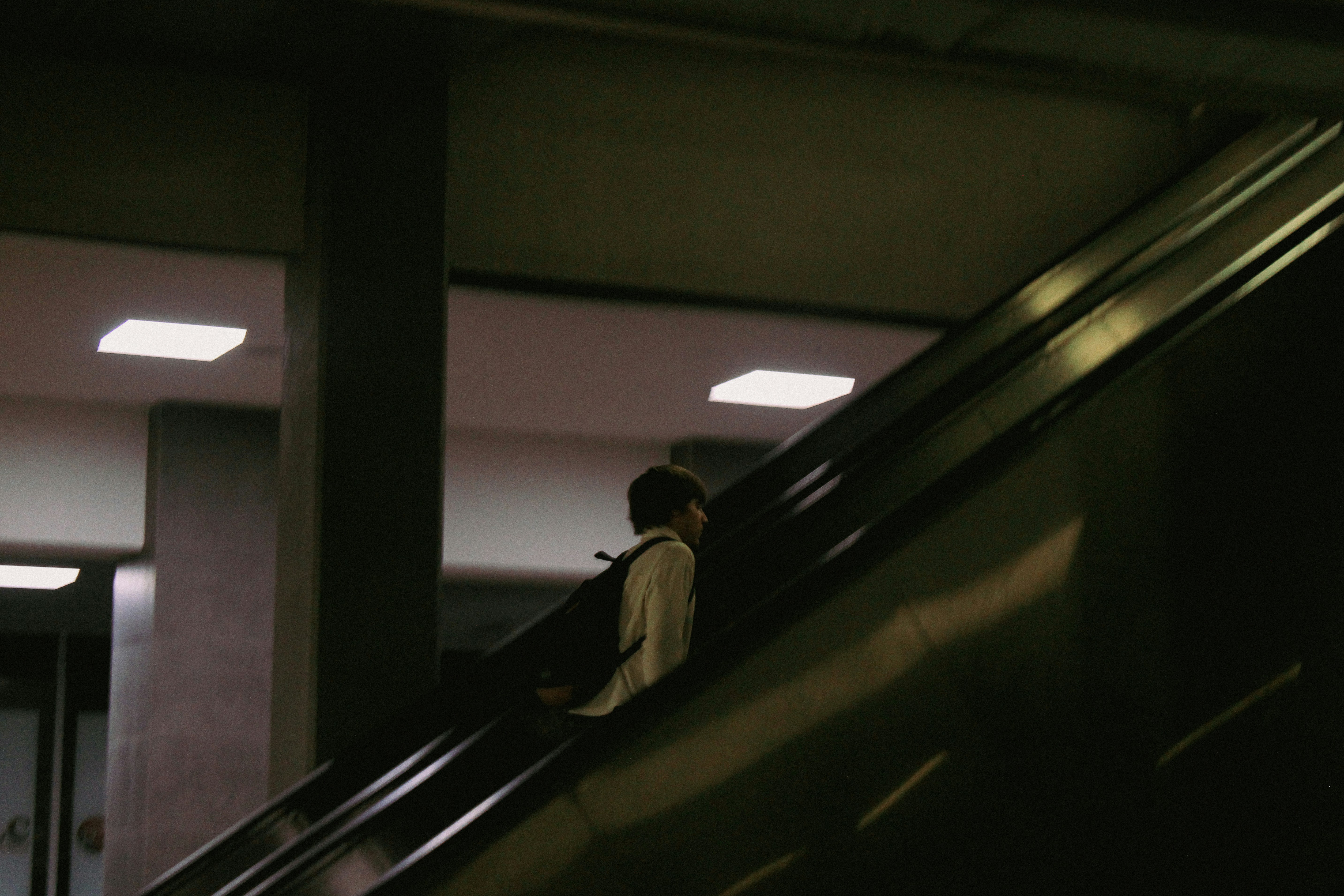 Escalator Ascent in Quiet Transit