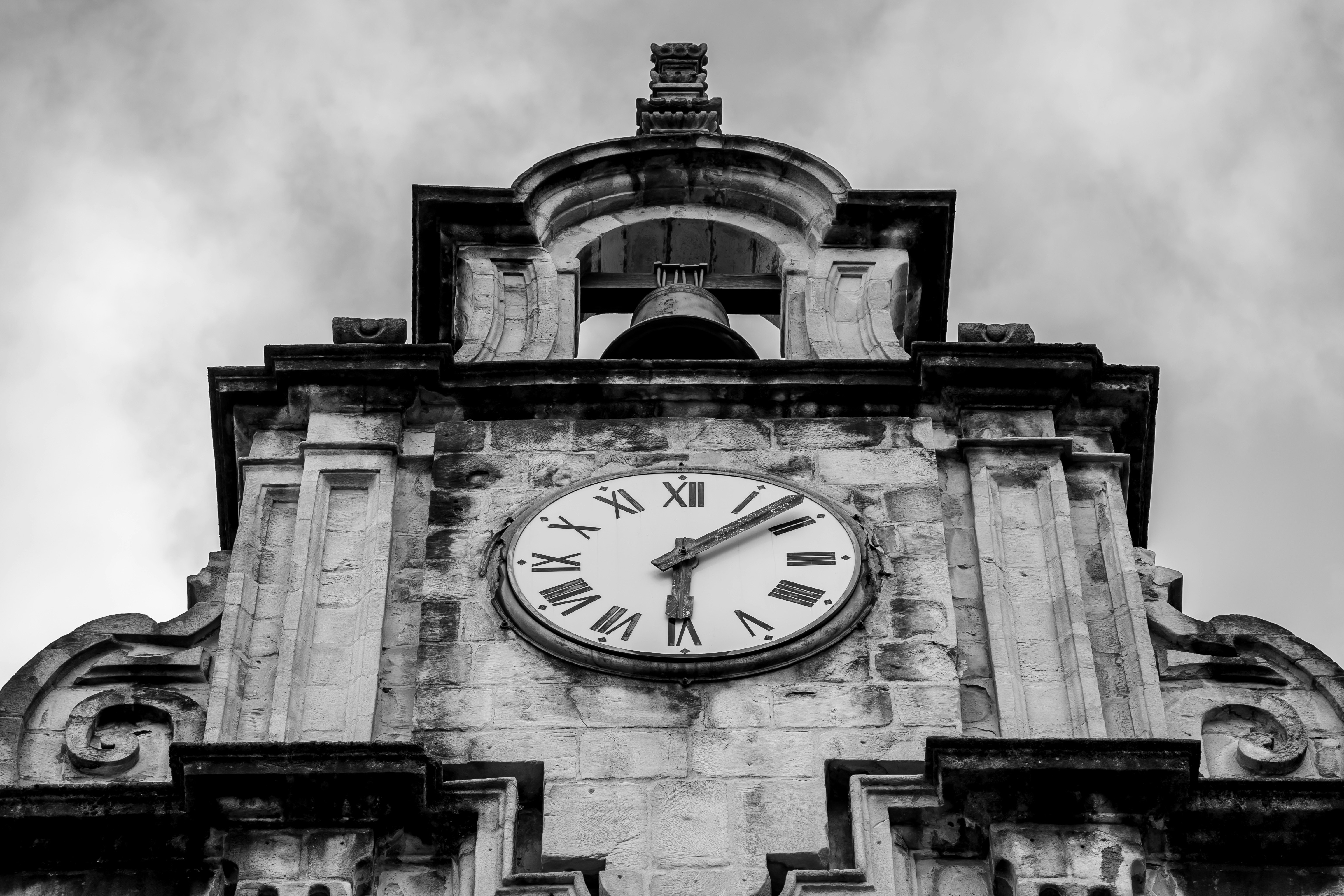 Timeworn Clocktower: A Monument of Stone and Shadow