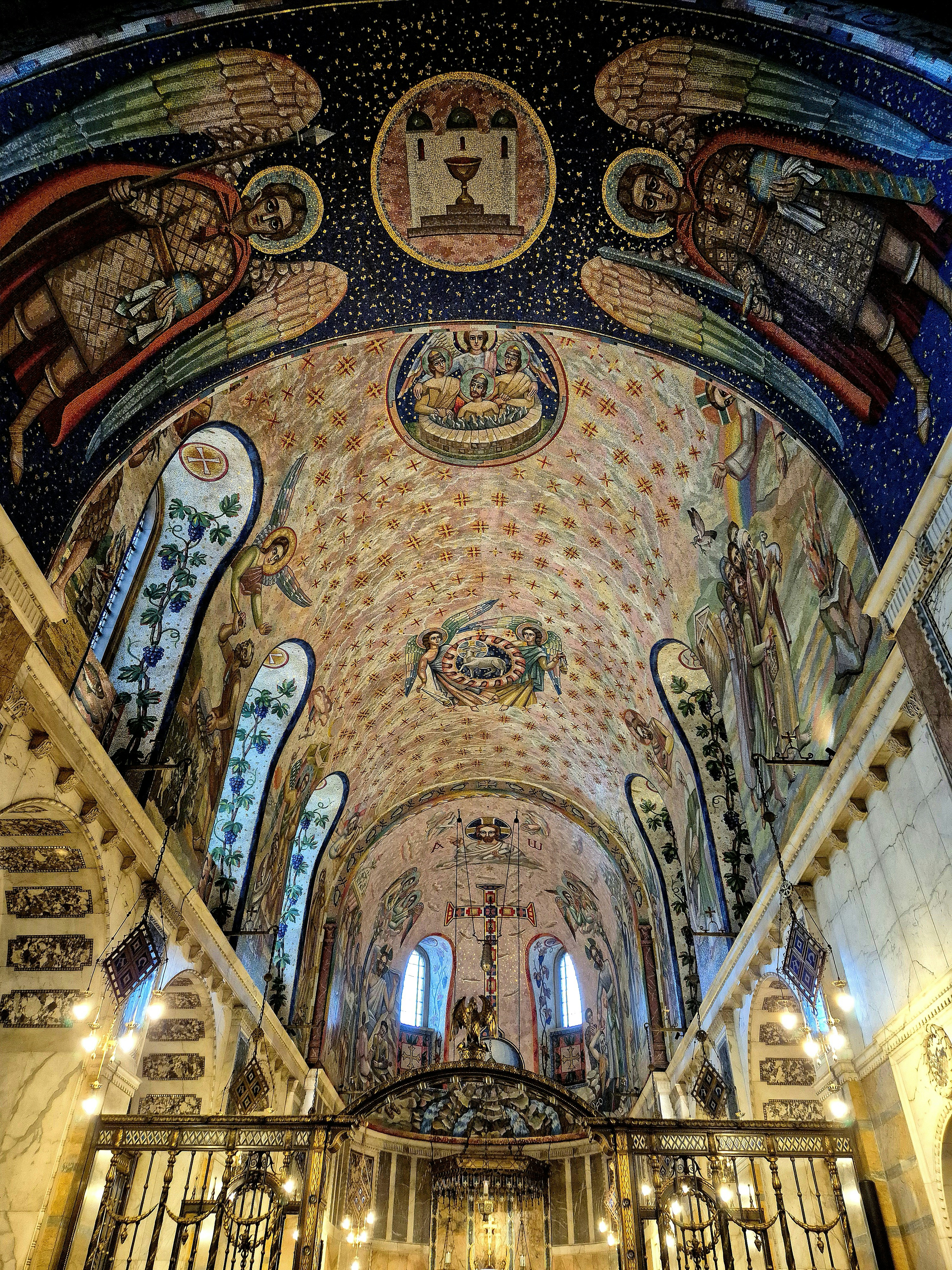 Vaulted Glory: A Rich Mosaic Cathedral Ceiling