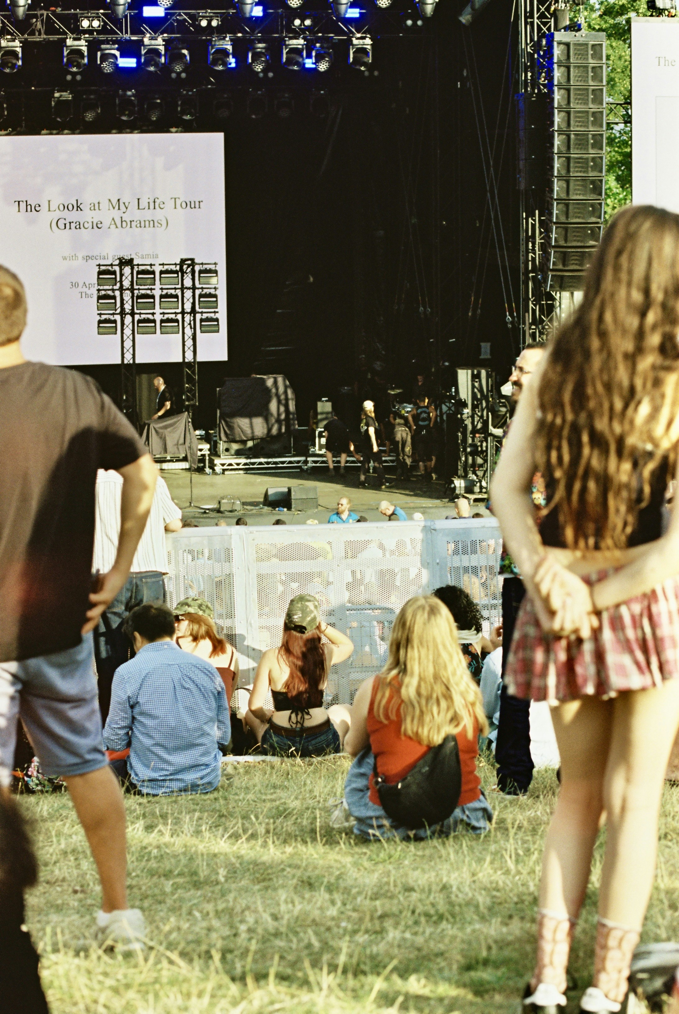 Front-Row View of a Weekend outdoor Concert Stage