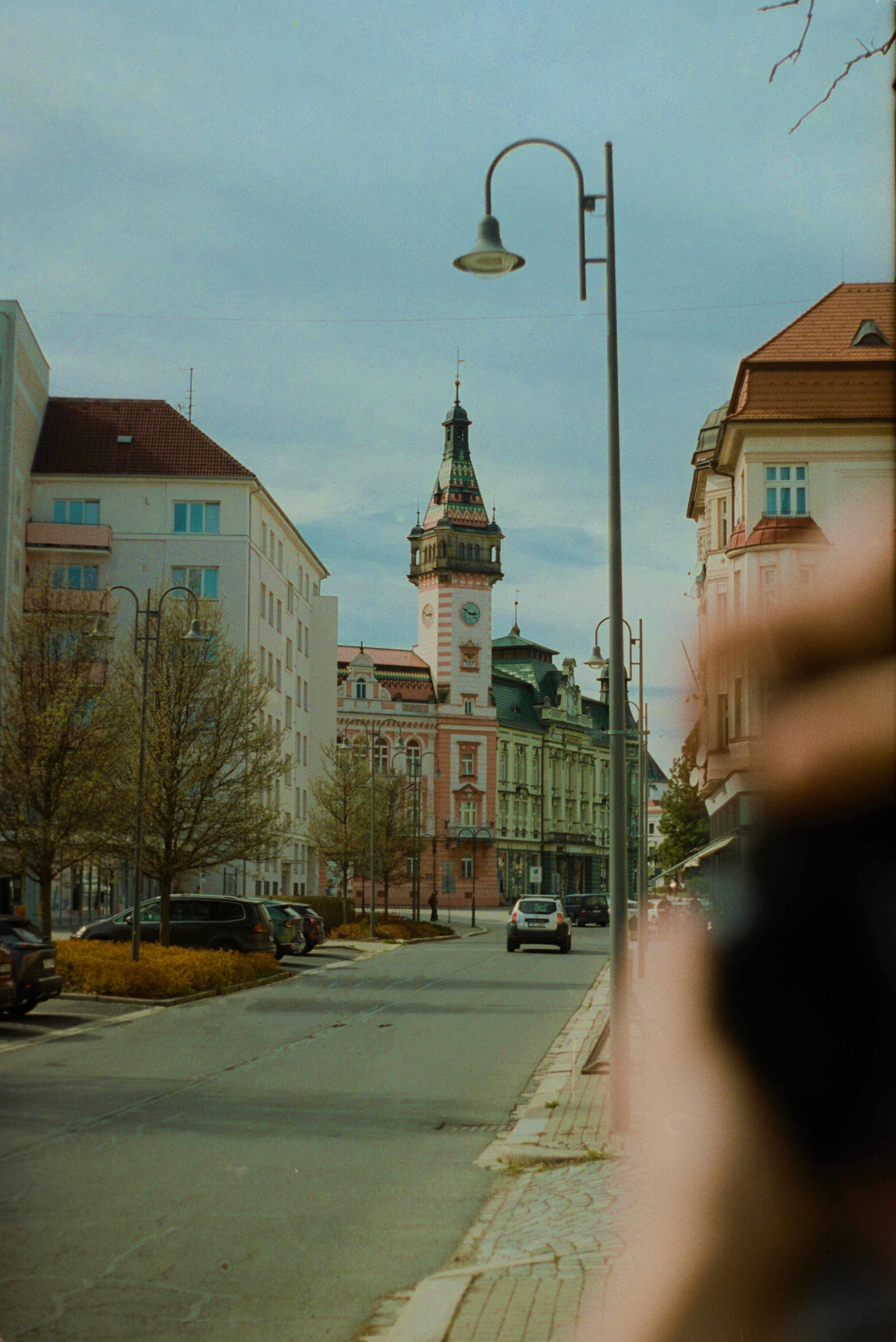 Clocktower Serenade: A European Street in Soft Light
