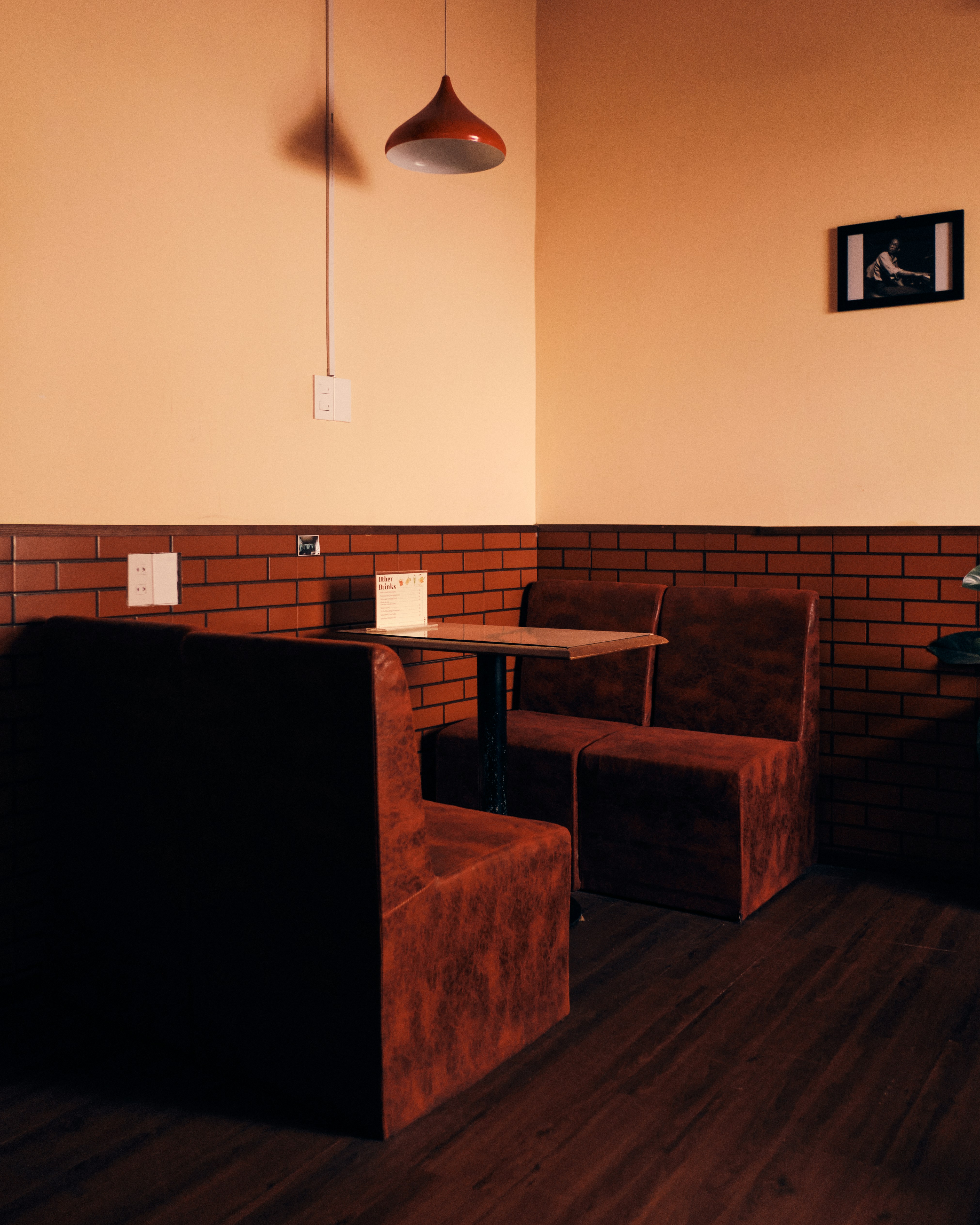 Rust and Silence in a Cozy Café Nook
