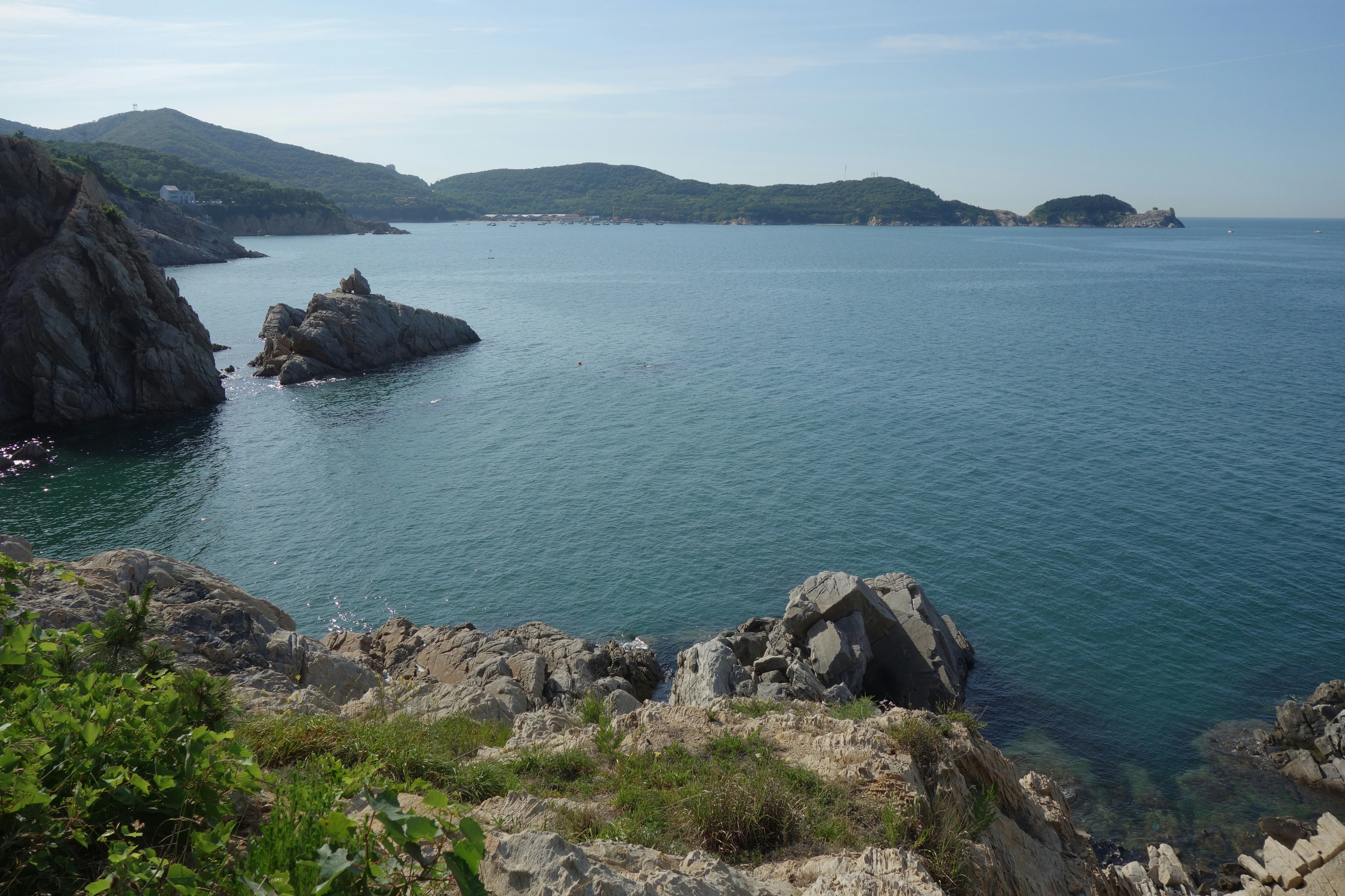 Coastal Cliff Vista: A Quiet Sea Beneath Broad Sky