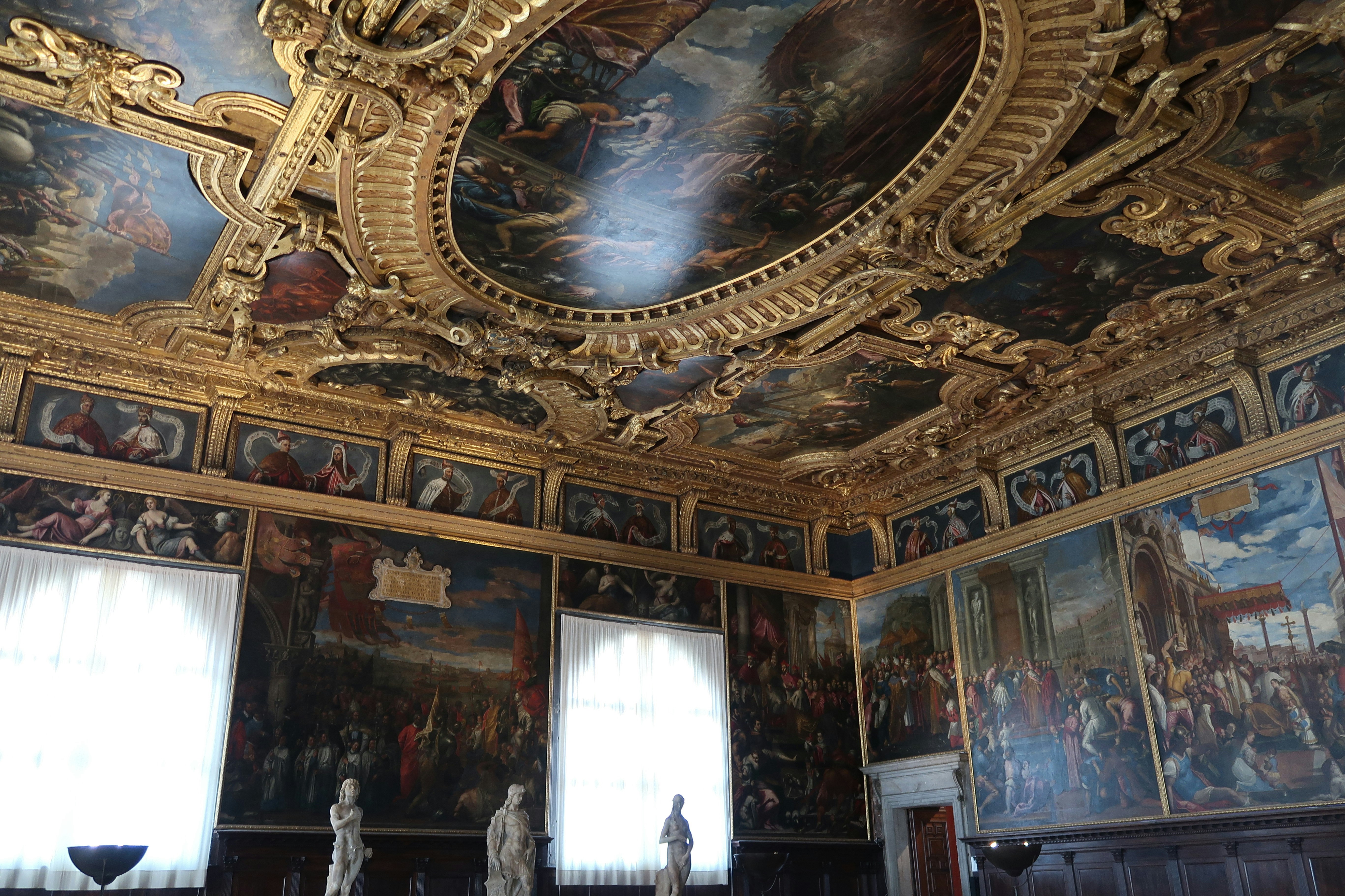 Baroque Ceiling and Painted Walls of a Grand Gallery