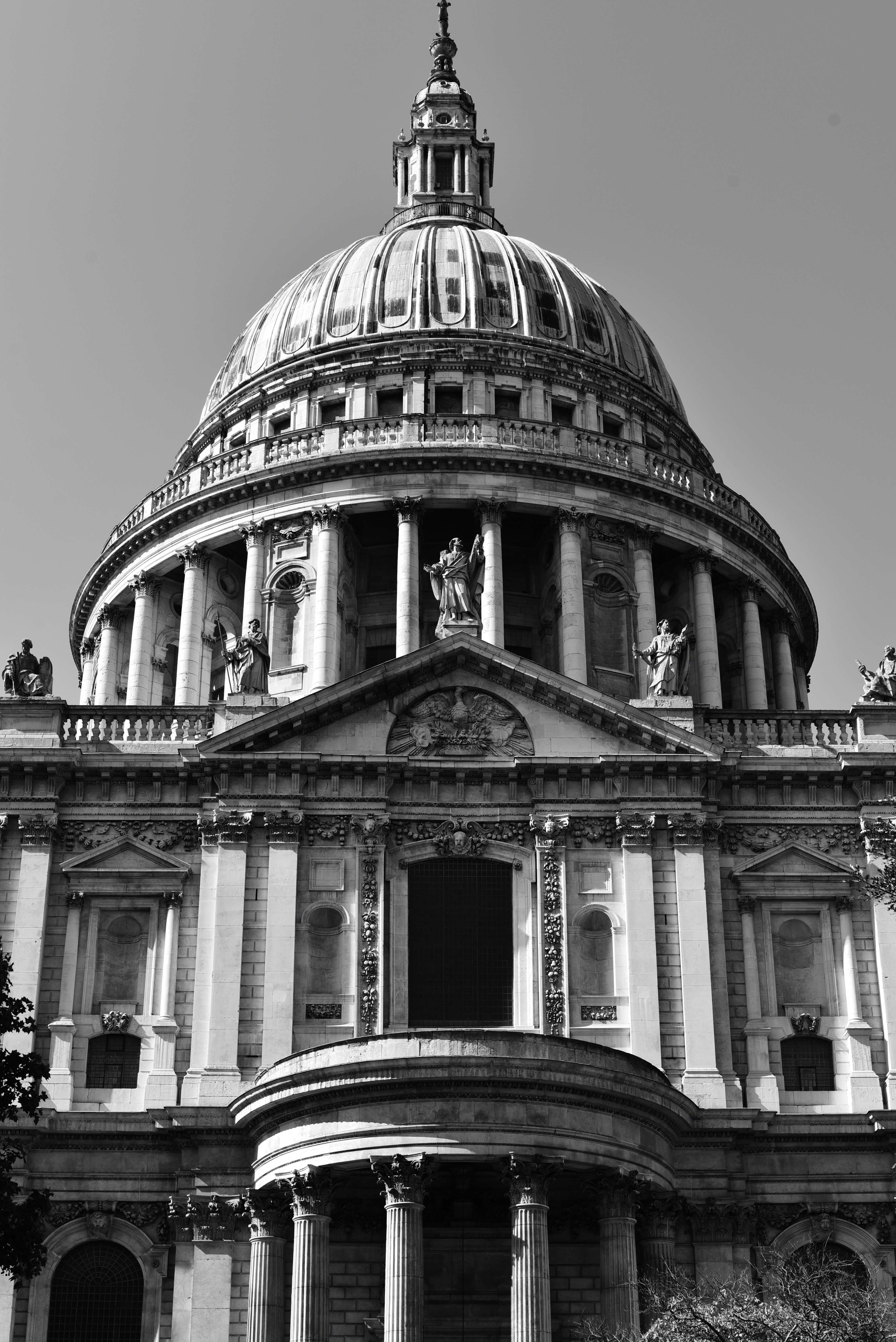 The Crowned Dome: A Monumental Facade in Monochrome