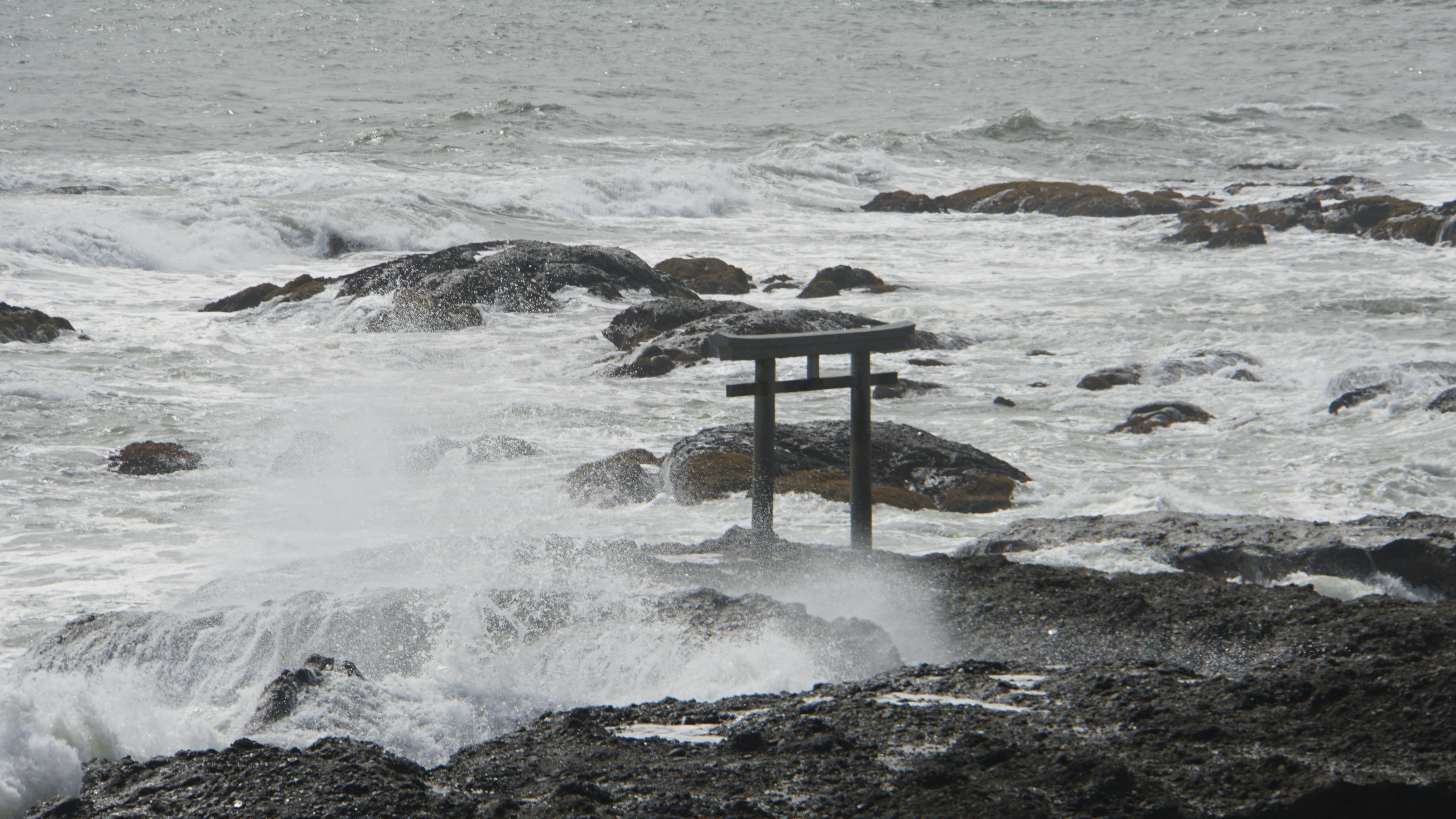 Torii of Waves: A Lone Shinto Gate Standing Against the Sea