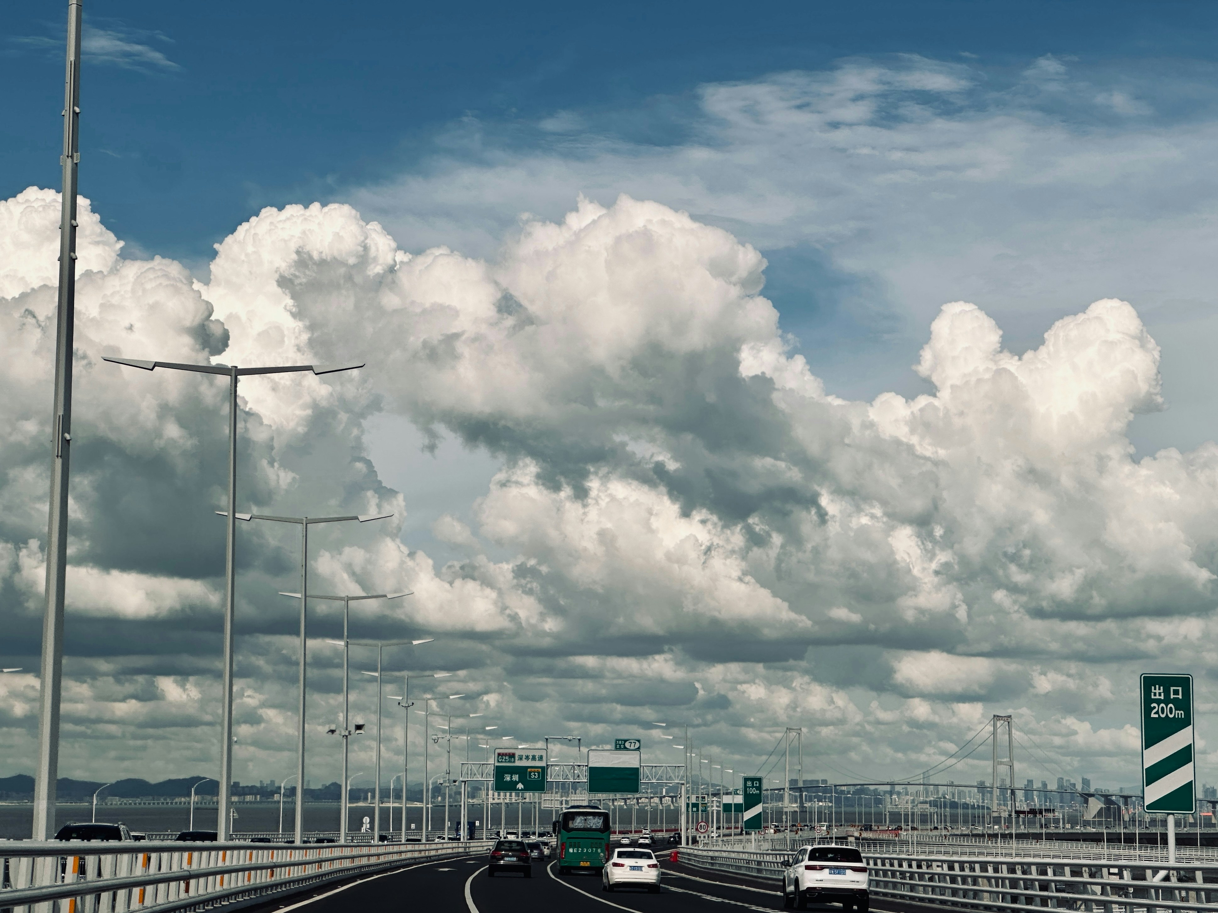 Looming Clouds Over a Quiet Urban Highway