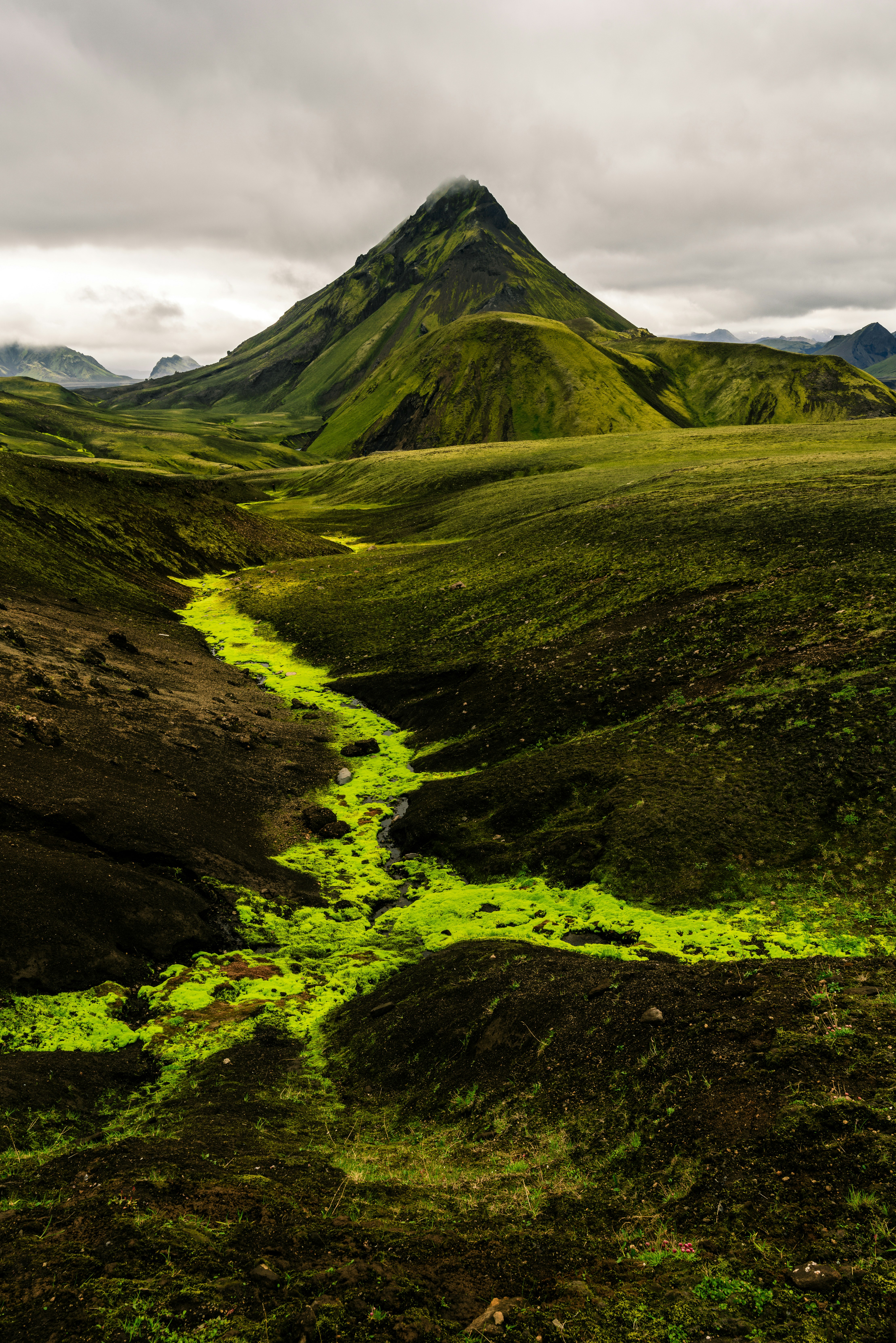 Emerald Vein through Volcanic Highlands