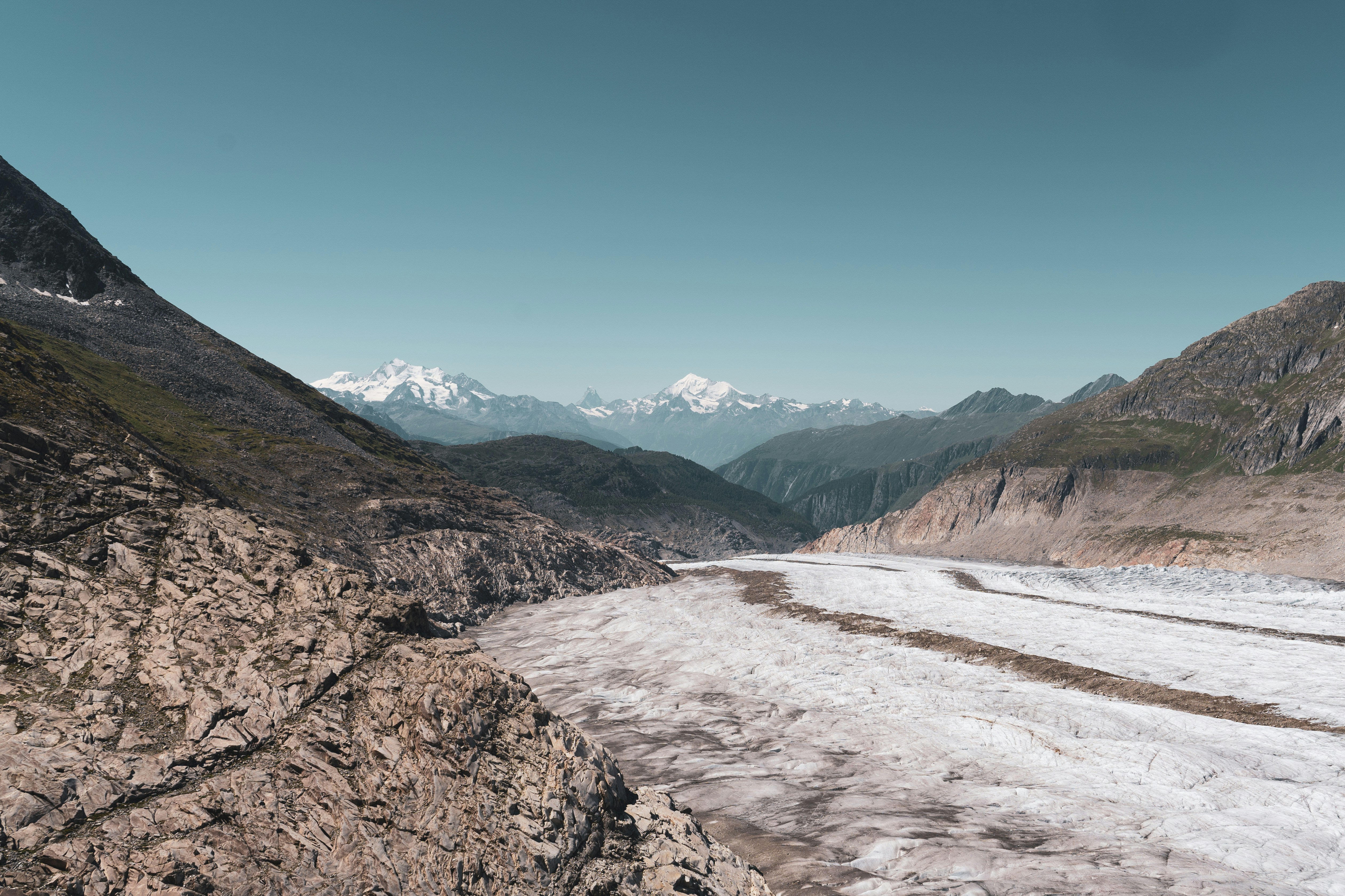 Glacial Valley Under a Polar Sky