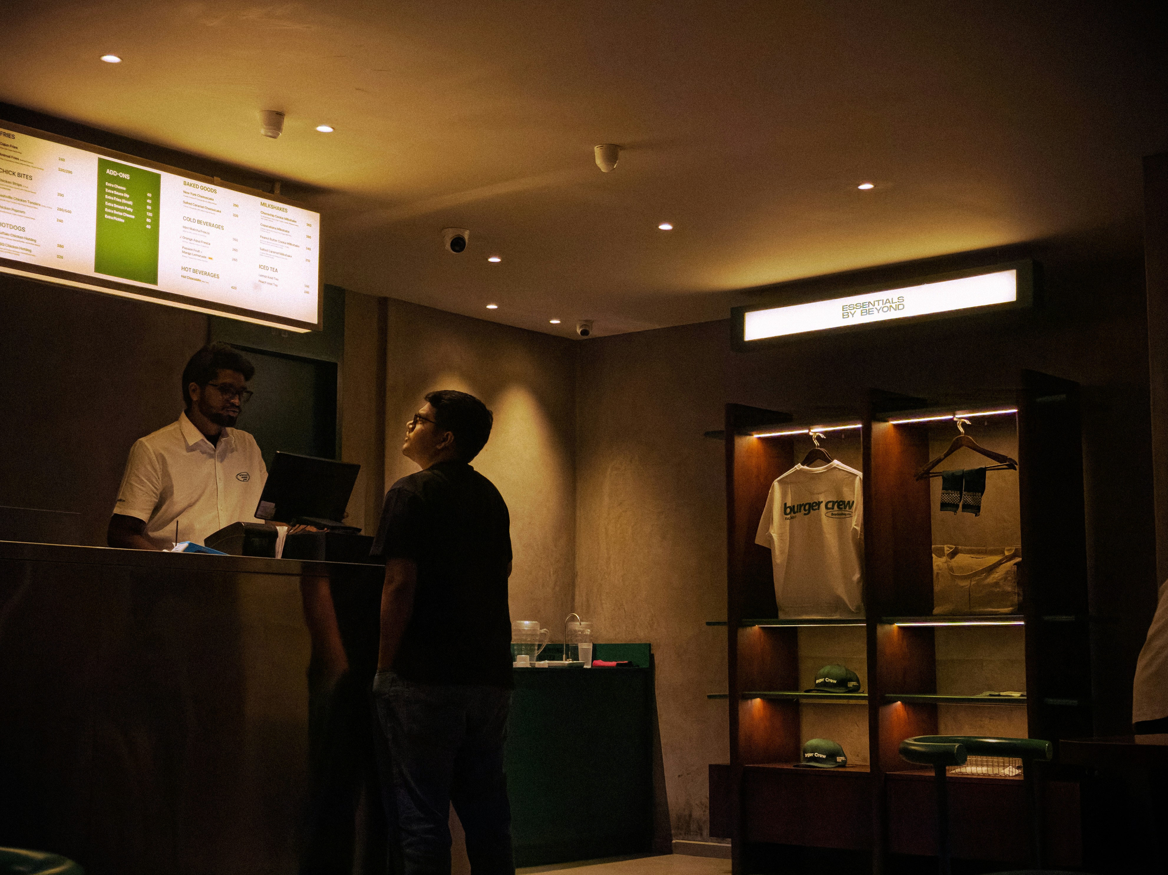 Night Shift at the Counter: Quiet Interaction in a Dim Café