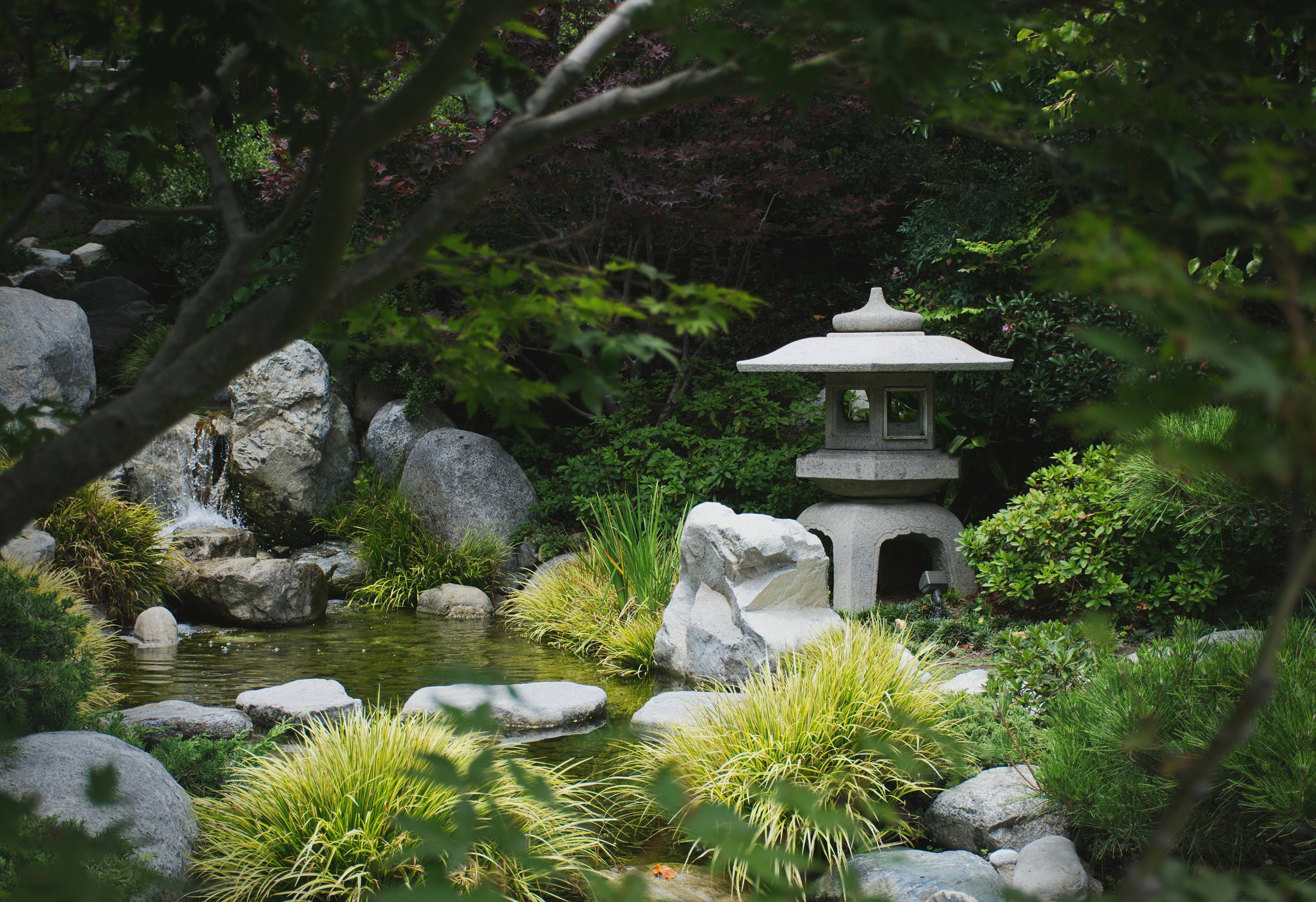 Stone Lantern Garden in Quiet Brook