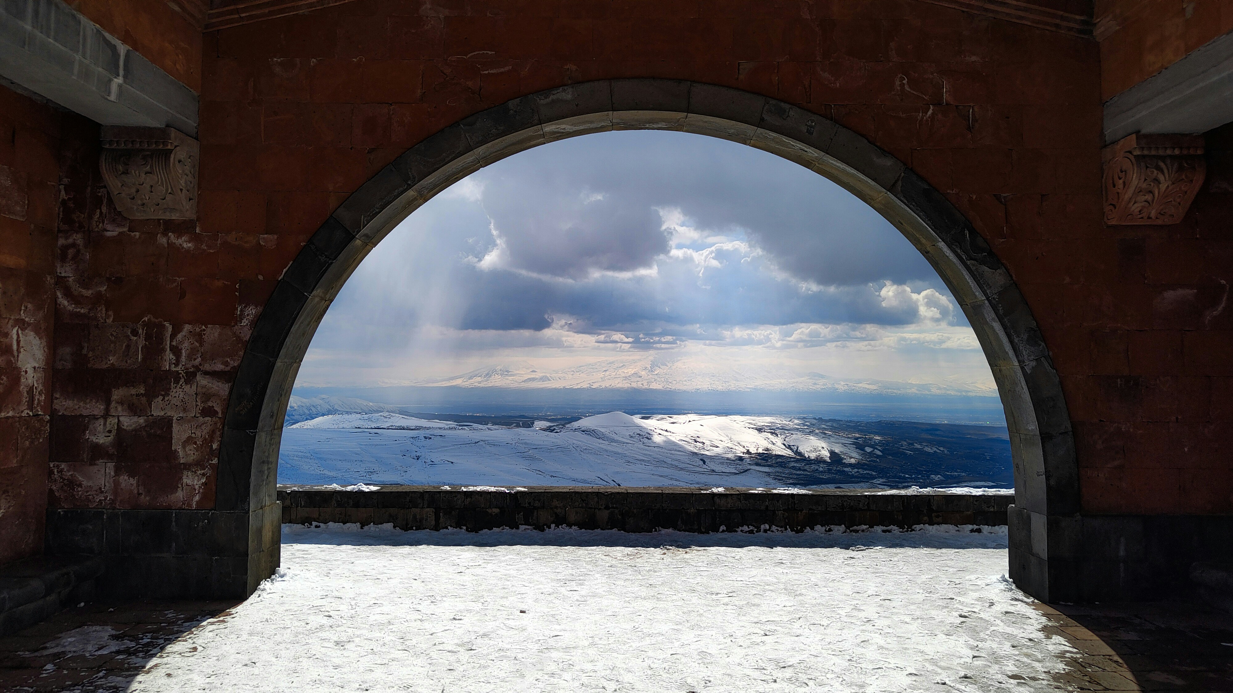 Ocean View Framed by Aged Archway