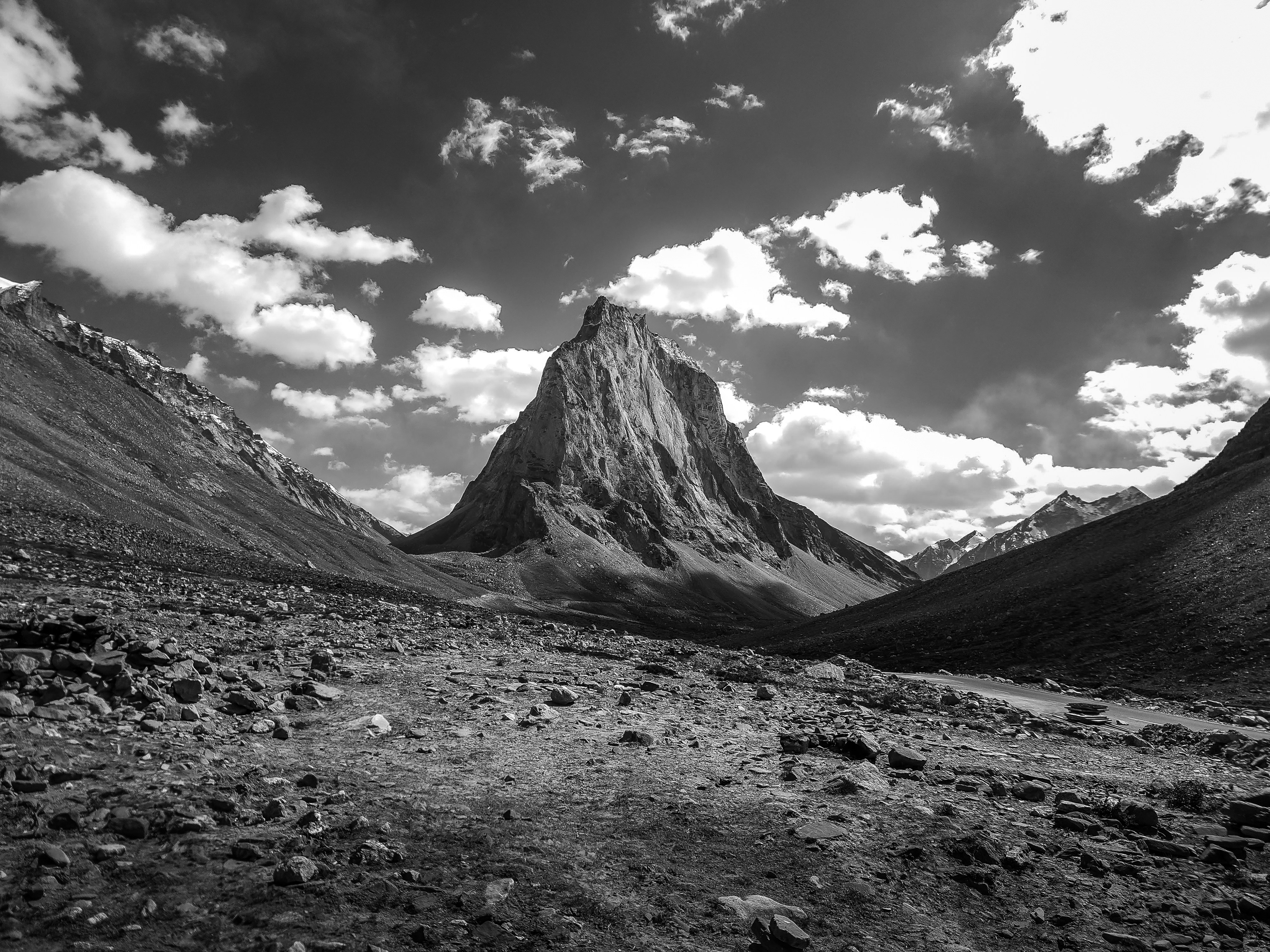 Pyramid Peak Rising from a Gritstone Basin